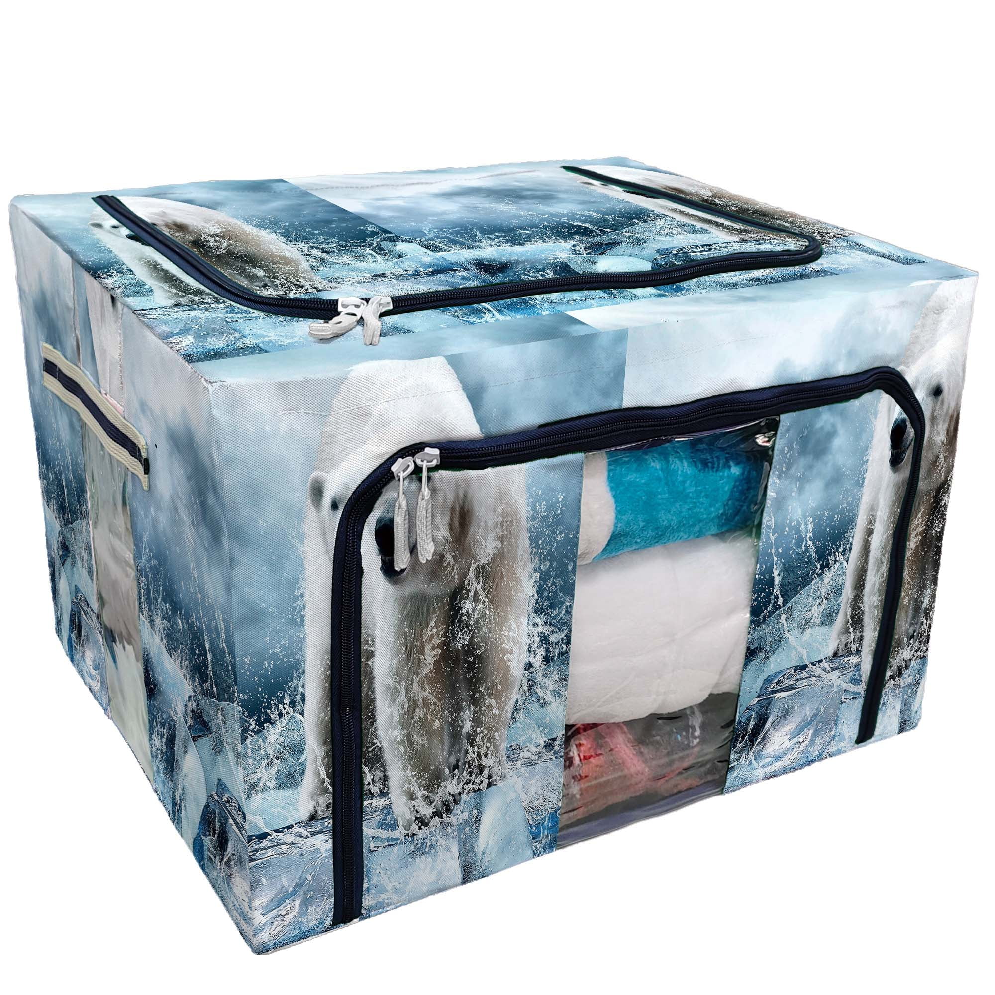 ECZJNT White Polar Bear Hunter on the Ice in water drops Storage Bag ...