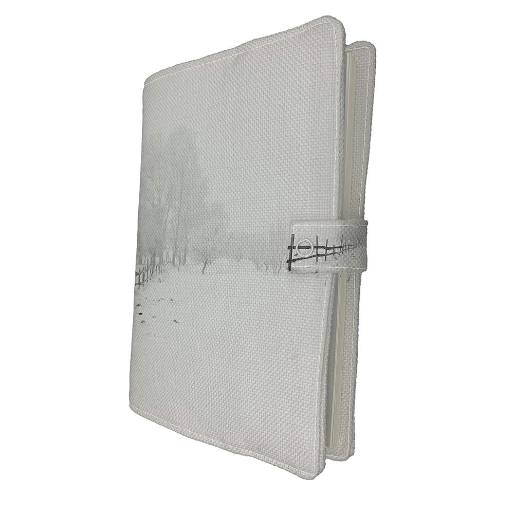 ECZJNT Winter Landscape Depicting A Tree A Fence And Snow Book Cover ...
