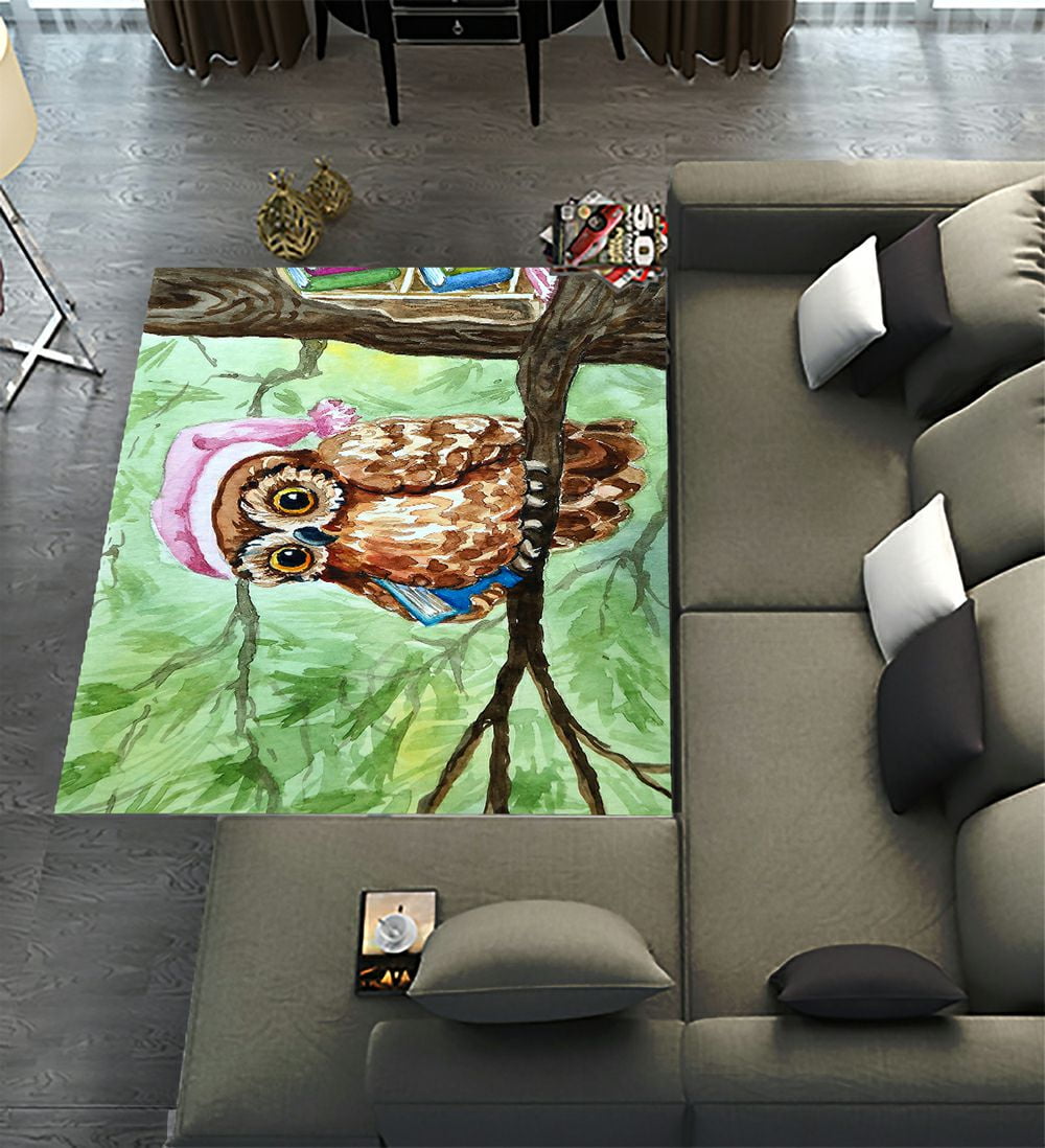 ECZJNT Wise Owl Tree Branch Area Rugs 5 x 7ft Floor Carpet Mat for ...
