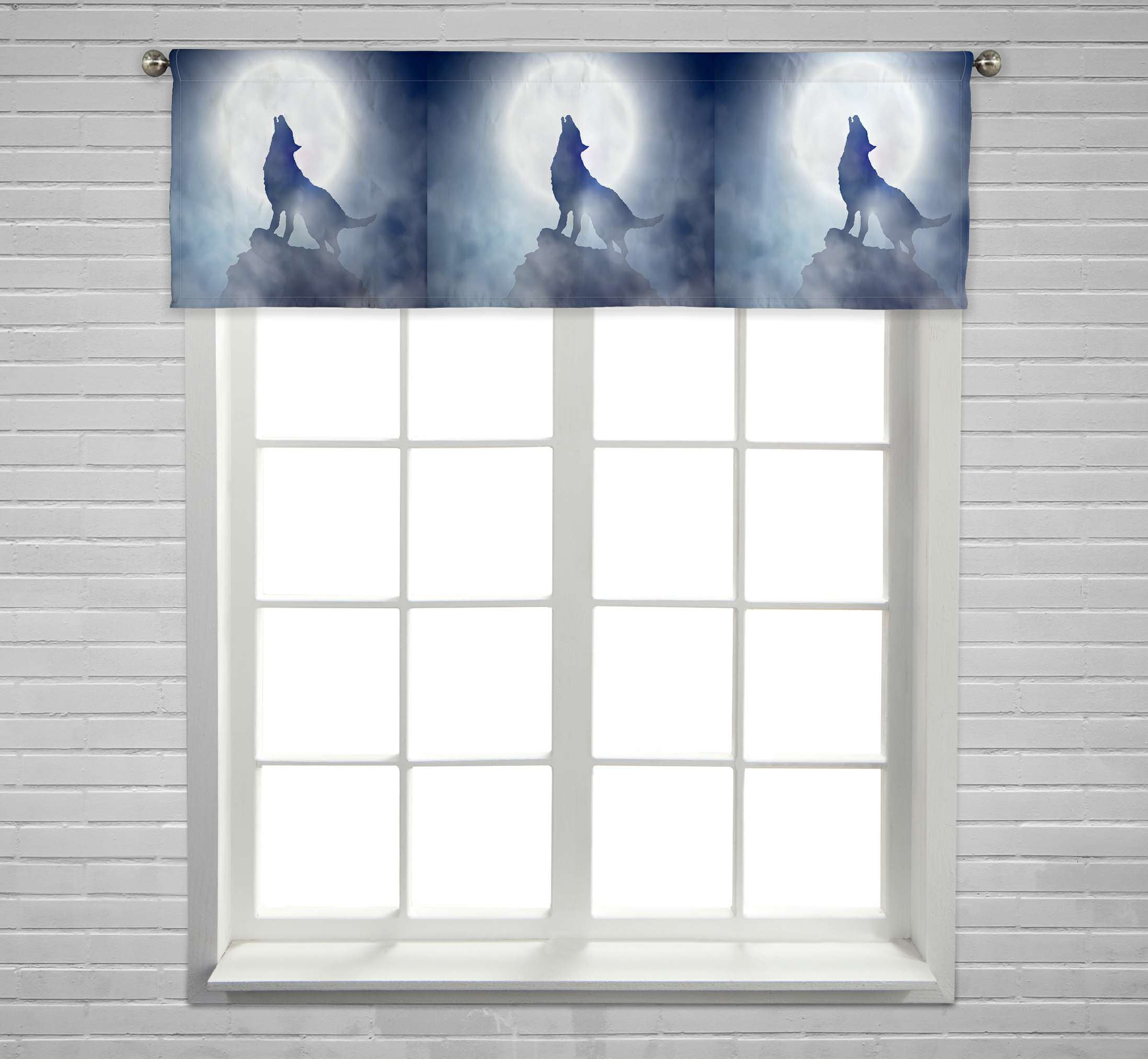 ECZJNT Wolf howling at the moon Window Curtain Valance Rod Pocket Size ...