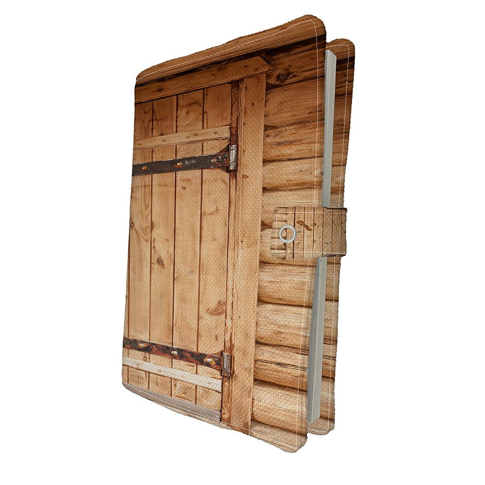 ECZJNT Wooden Brown Door In Rustic Book Cover Book Protector Book ...