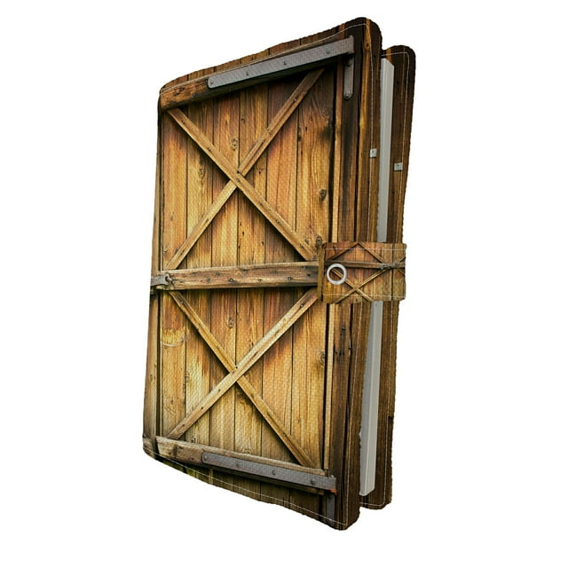 ECZJNT Wooden Door With Four Crosses Book Cover Book Protector Book ...