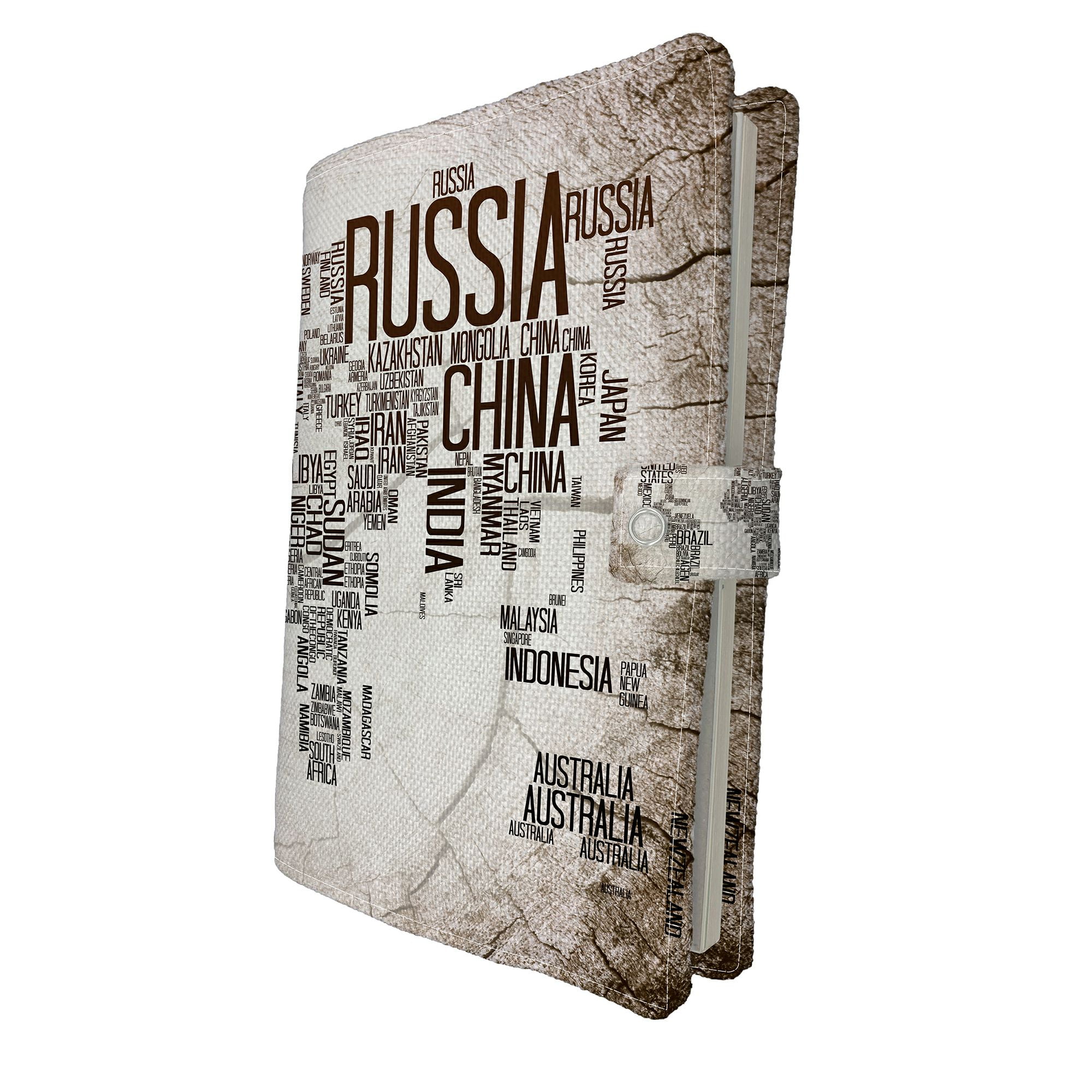 ECZJNT World Map Countries Name Lumber Book Cover Book Protector Book ...