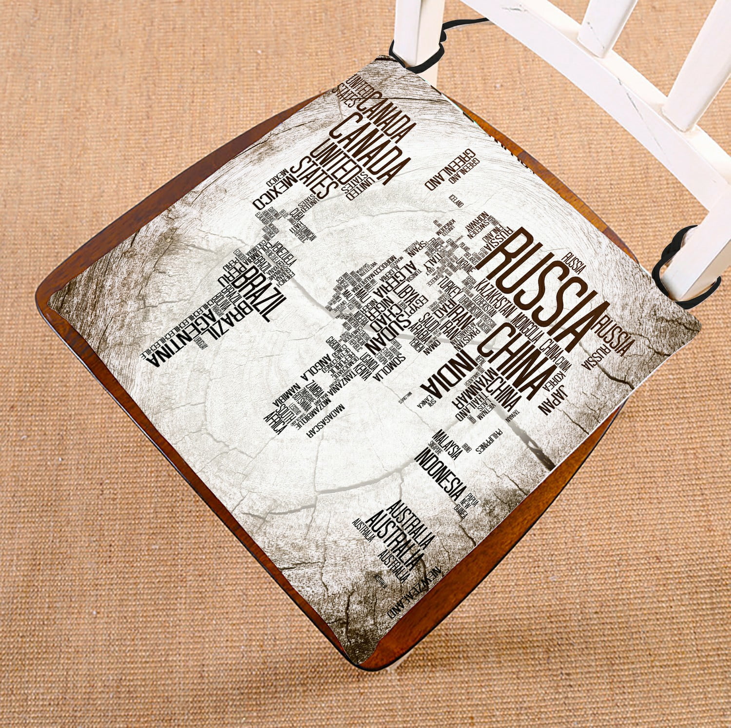 ECZJNT World Map Countries Name Lumber seat pad chair pads seat cushion ...