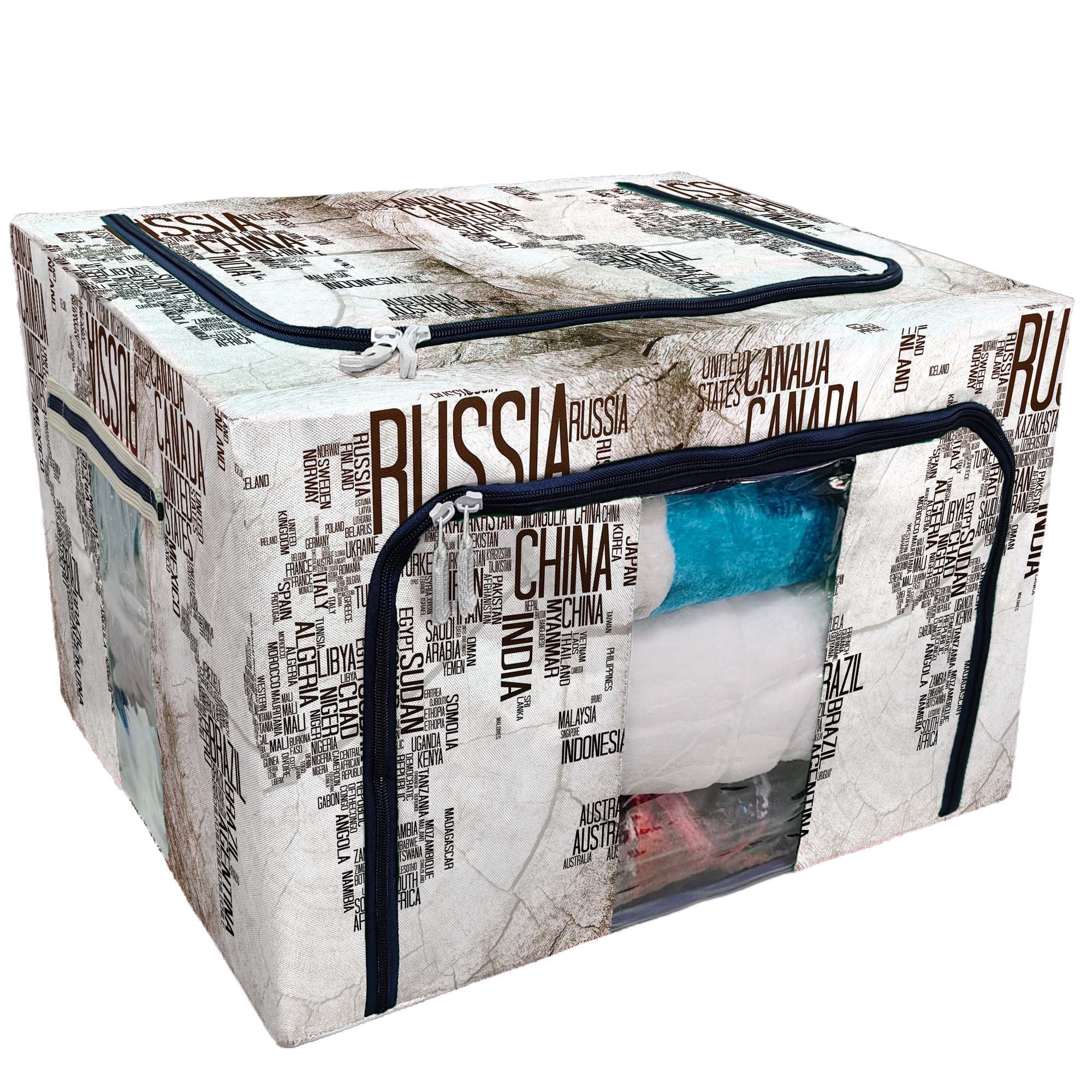 ECZJNT World Map Countries name Lumber Storage Bag Clear Window Storage ...