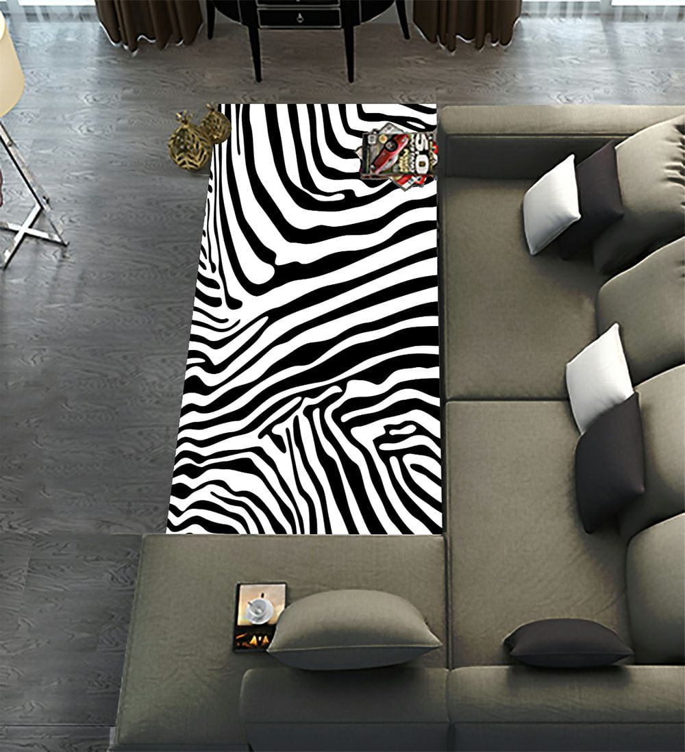 ECZJNT Zebra Runner Rug 4 x 12ft Long Area Rug Carpet for Hallway ...