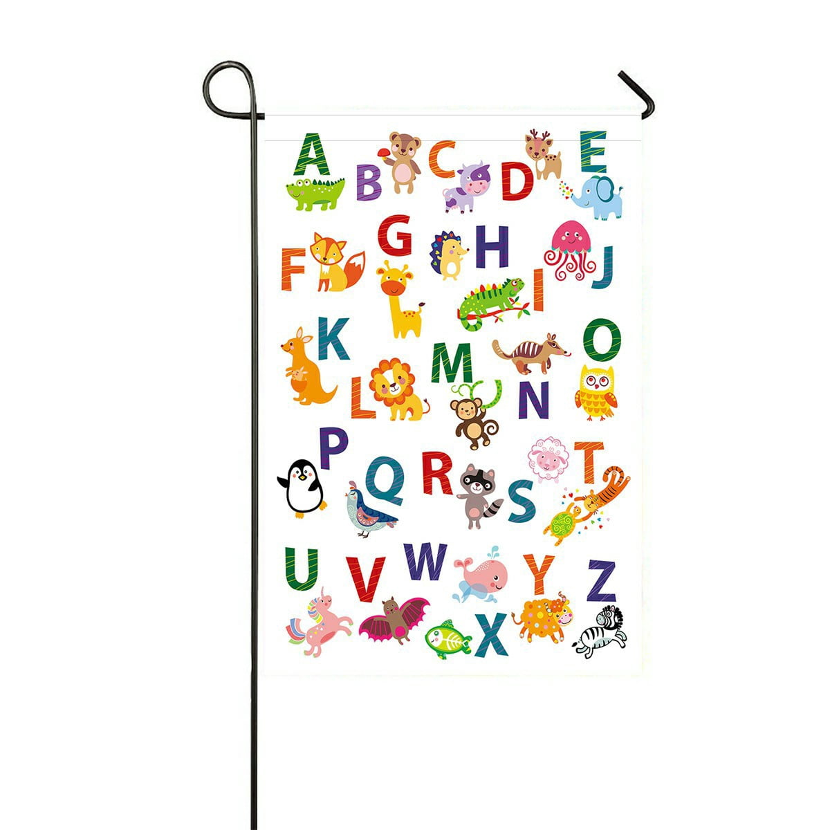 ECZJNT animal alphabet Alphabet Outdoor Flag Home Party Garden Decor ...