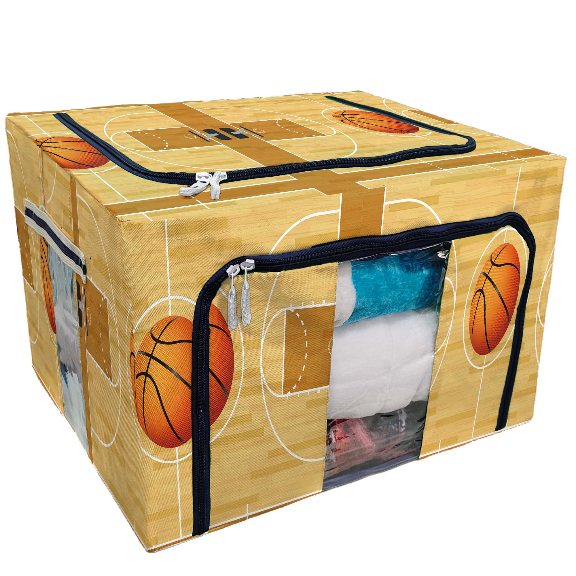 ECZJNT basketball court basketball in the center court Storage Bag ...