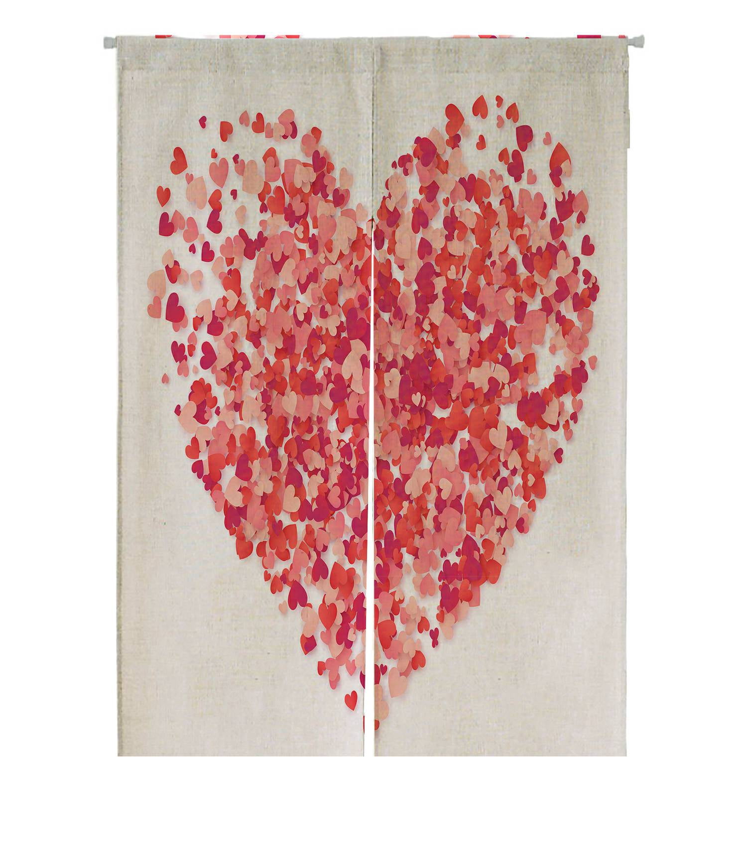 ECZJNT big heart made from pink red confetti isolated on white Japanese ...