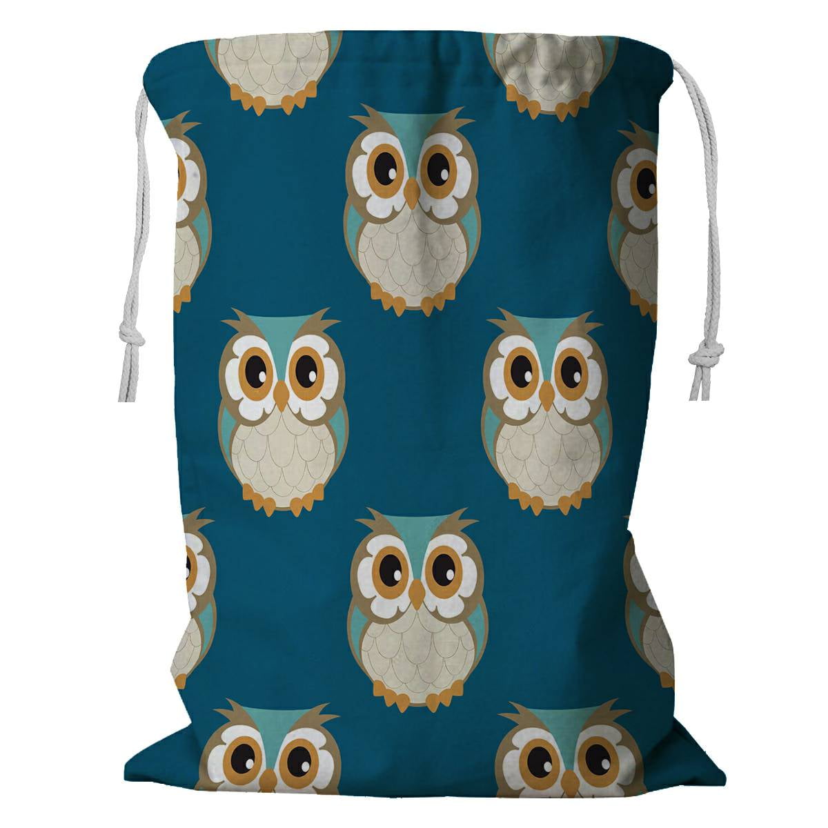 ECZJNT cartoon Owl Storage Basket Laundry Bag with Drawstring 18x24 ...