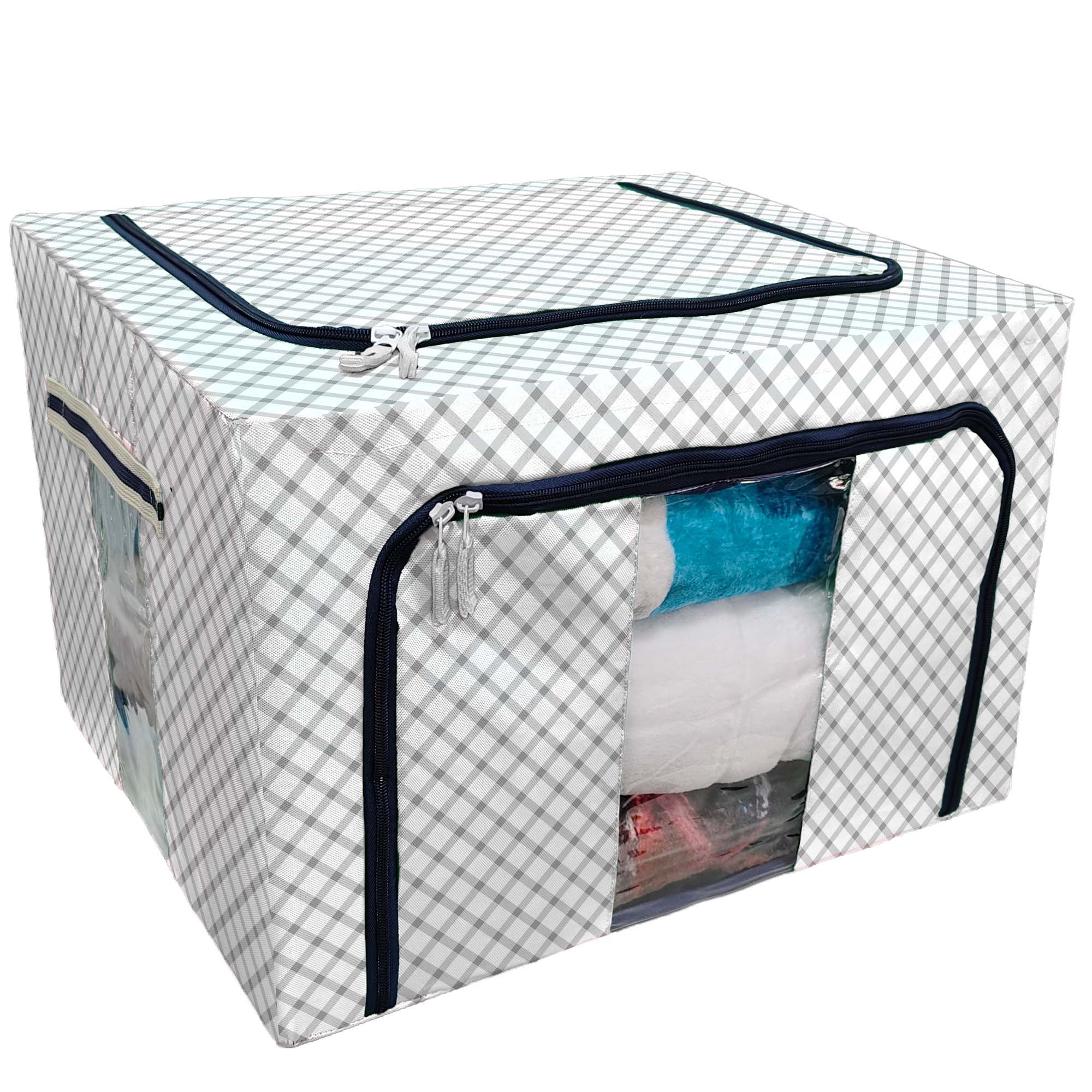 ECZJNT cell Gingham at an angle light gray color Storage Bag Clear ...