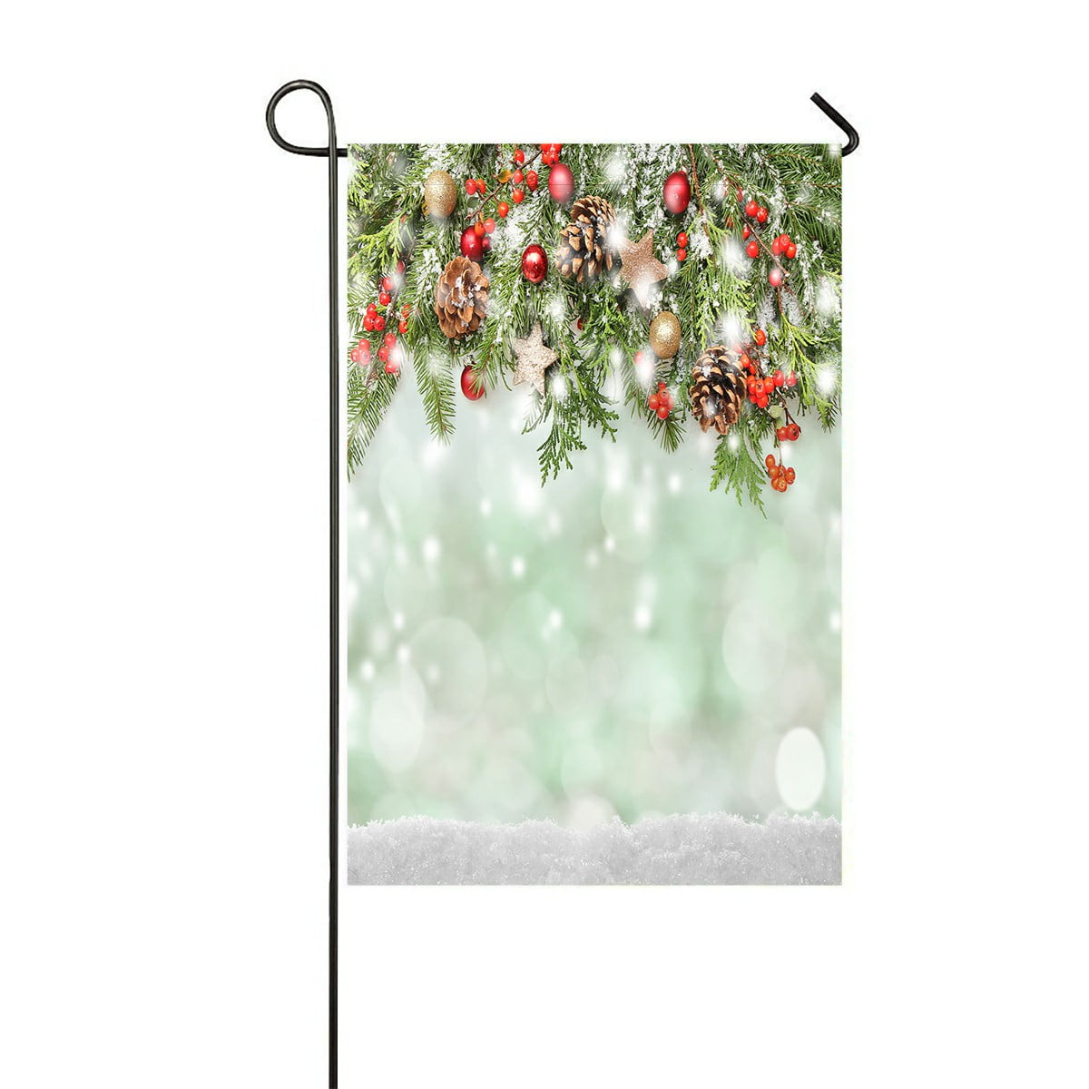 ECZJNT christmas winter snow pine cone holiday balls Outdoor Flag Home ...