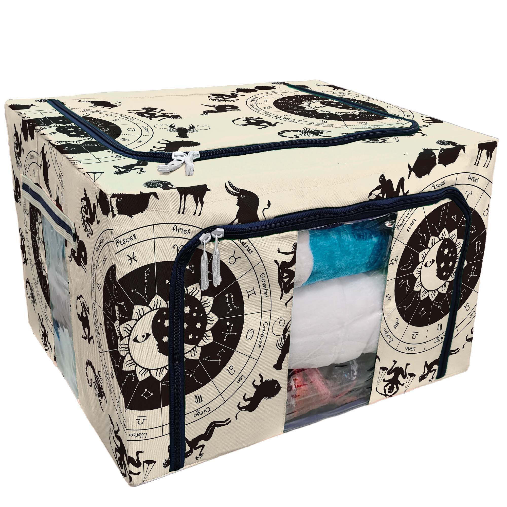 ECZJNT circle zodiac signs antique style Storage Bag Clear Window ...