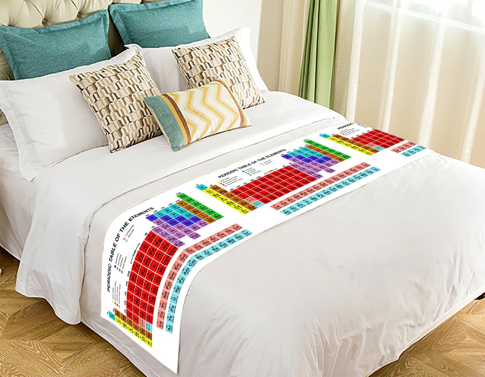 ECZJNT color periodic table of the elements Bed Runner Bed Scarf Bed ...