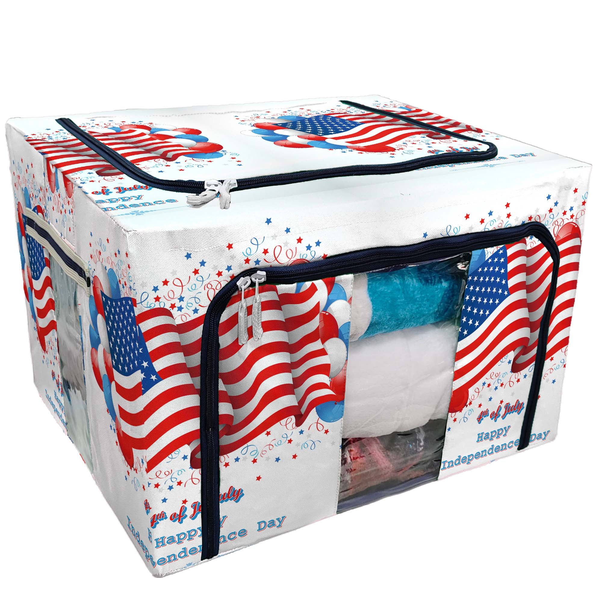 ECZJNT colorful balloon American flag Independence Day Storage Bag ...
