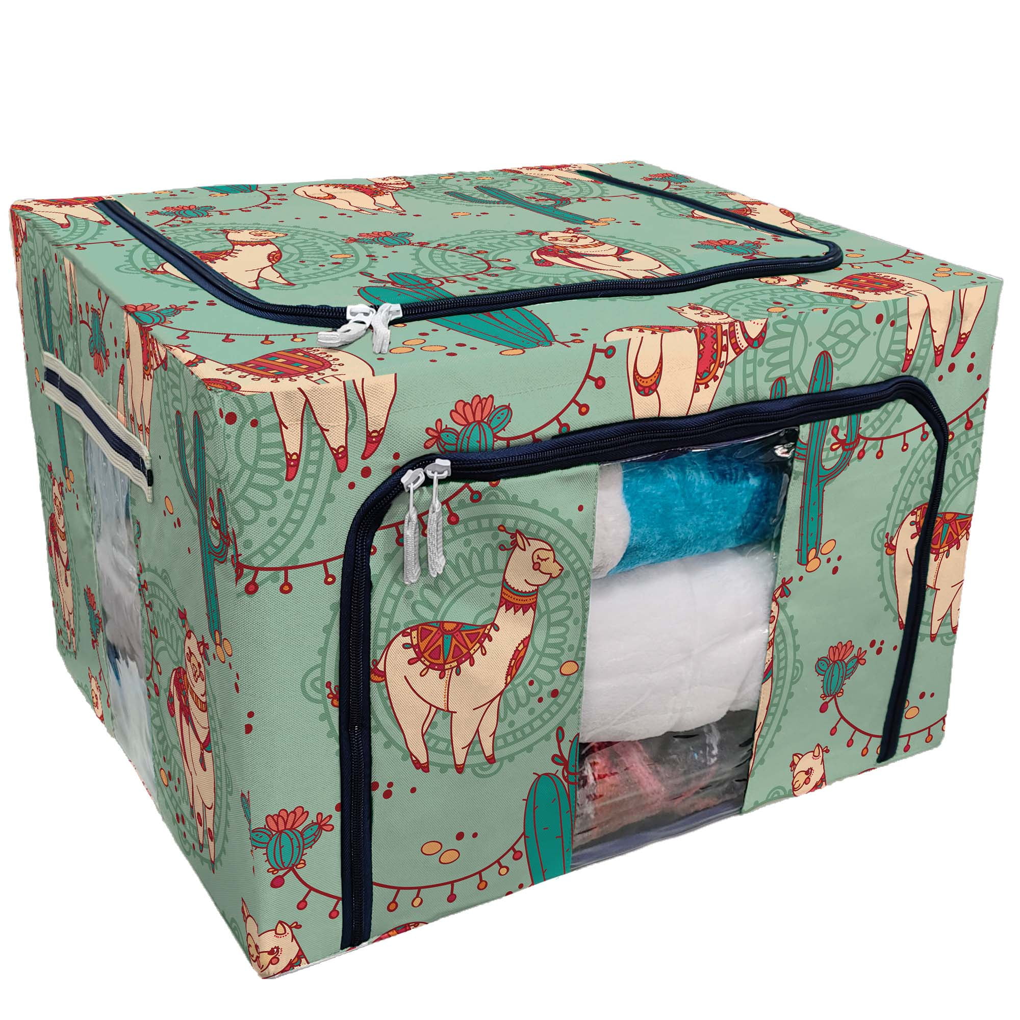 ECZJNT cute doodle alapaca in boho style and cactus Storage Bag Clear ...