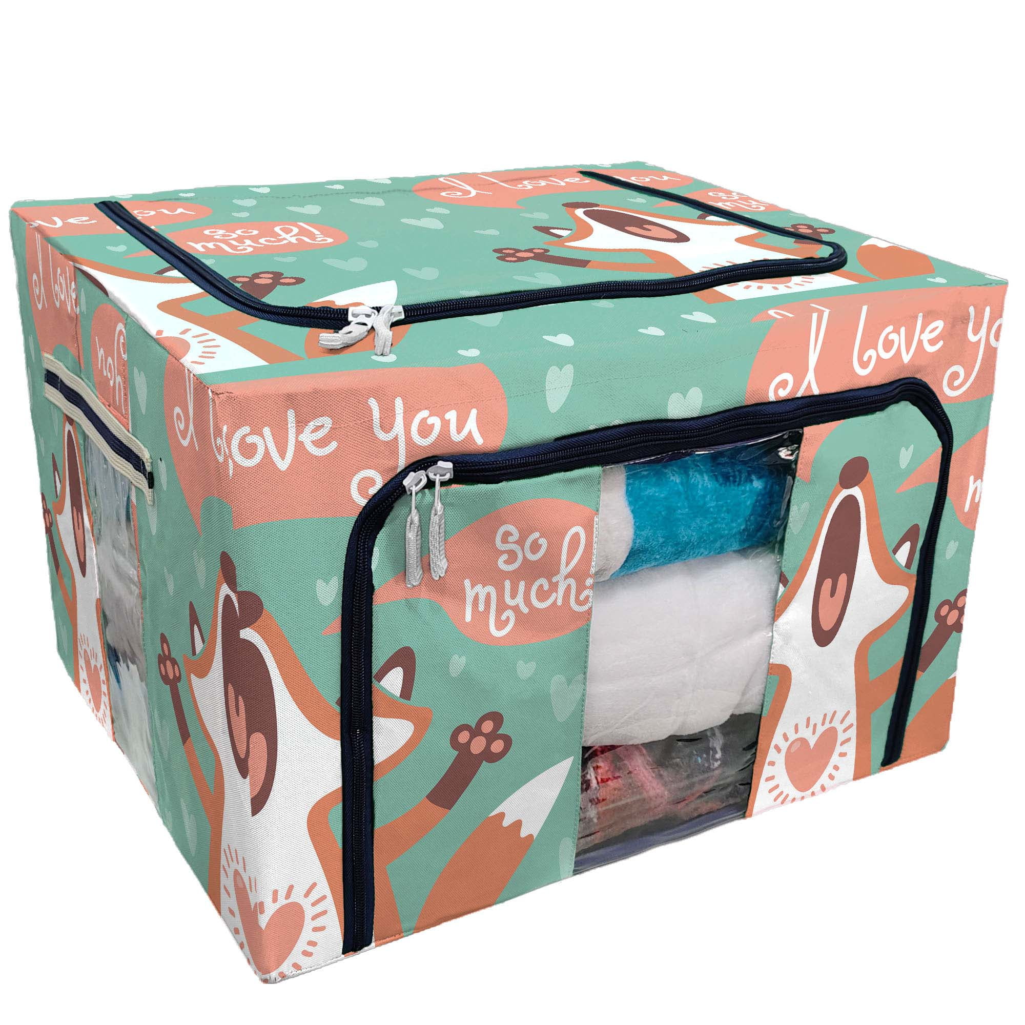 ECZJNT cute fox declaration of love Storage Bag Clear Window Storage ...