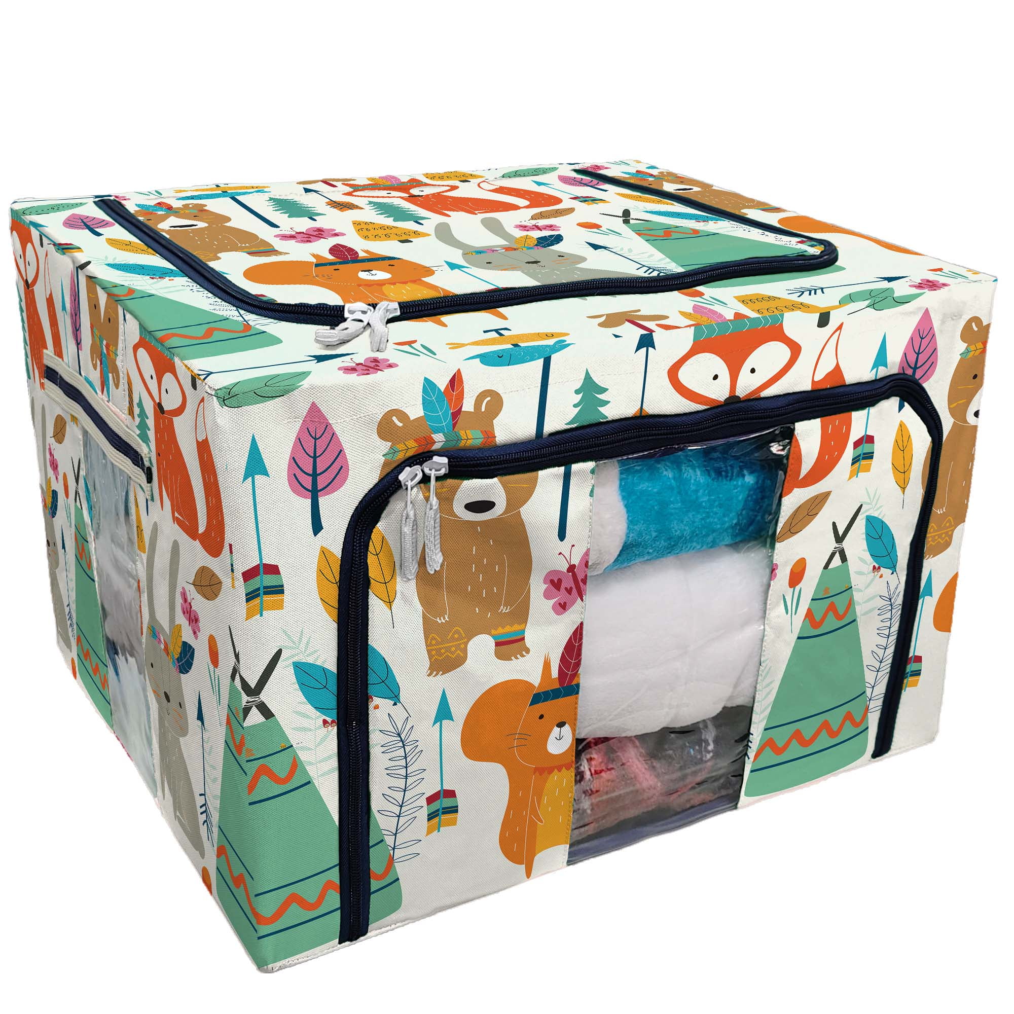 ECZJNT cute woodland tribal animals in cartoon style Storage Bag Clear ...