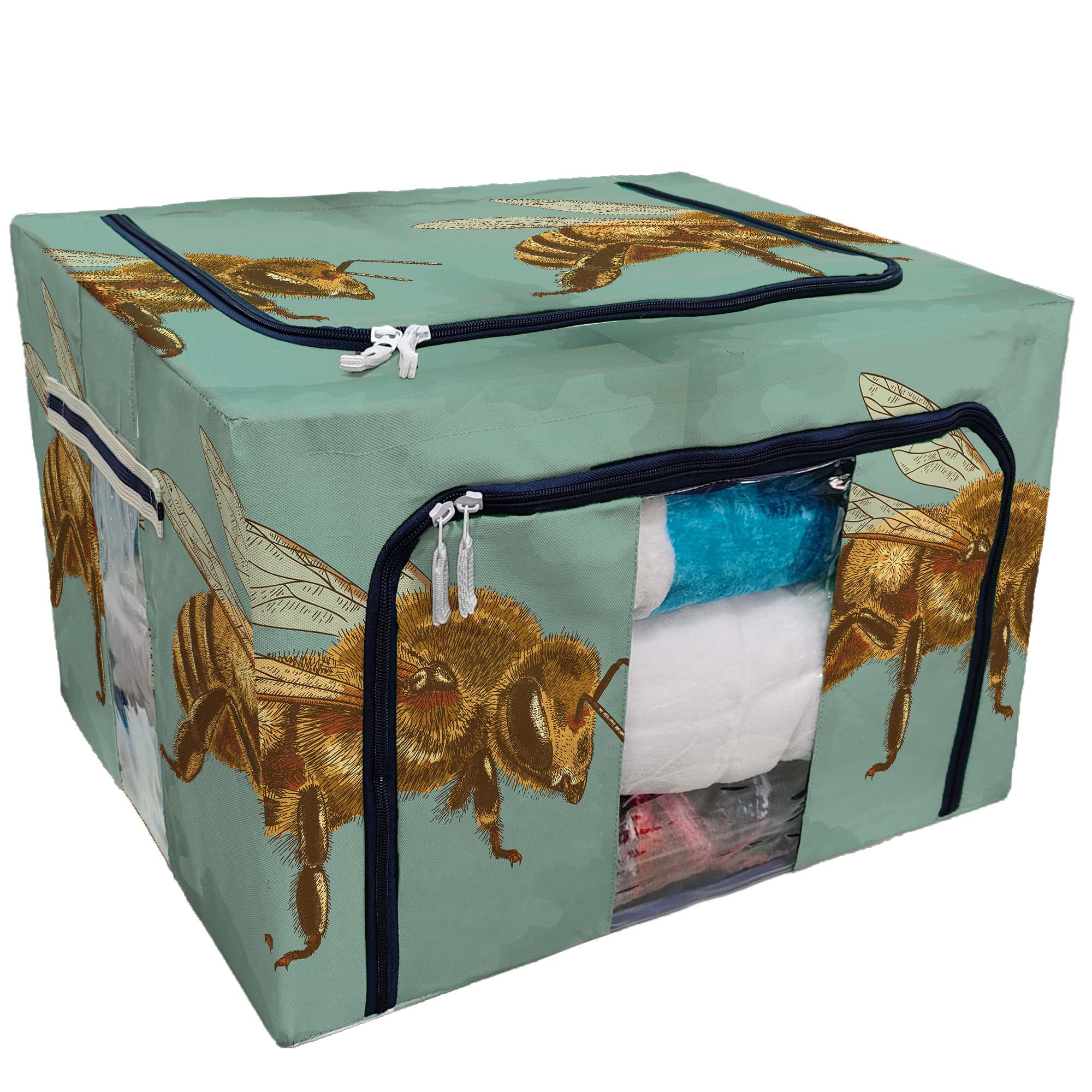 ECZJNT engraving antique honey bee retro style Storage Bag Clear Window ...