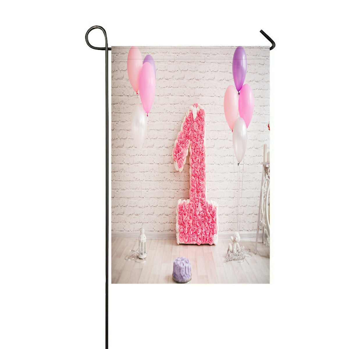 ECZJNT first birthday number 1 form Pink 1st birthday brick wall ...