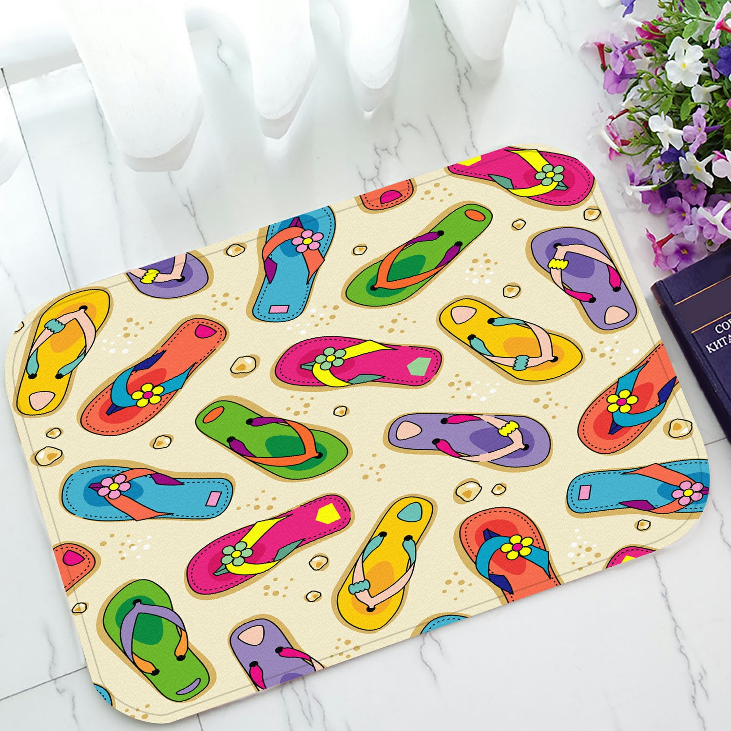 ECZJNT flip flops beach sand Doormat Bath Mat Rug Entrance Rug Floor ...