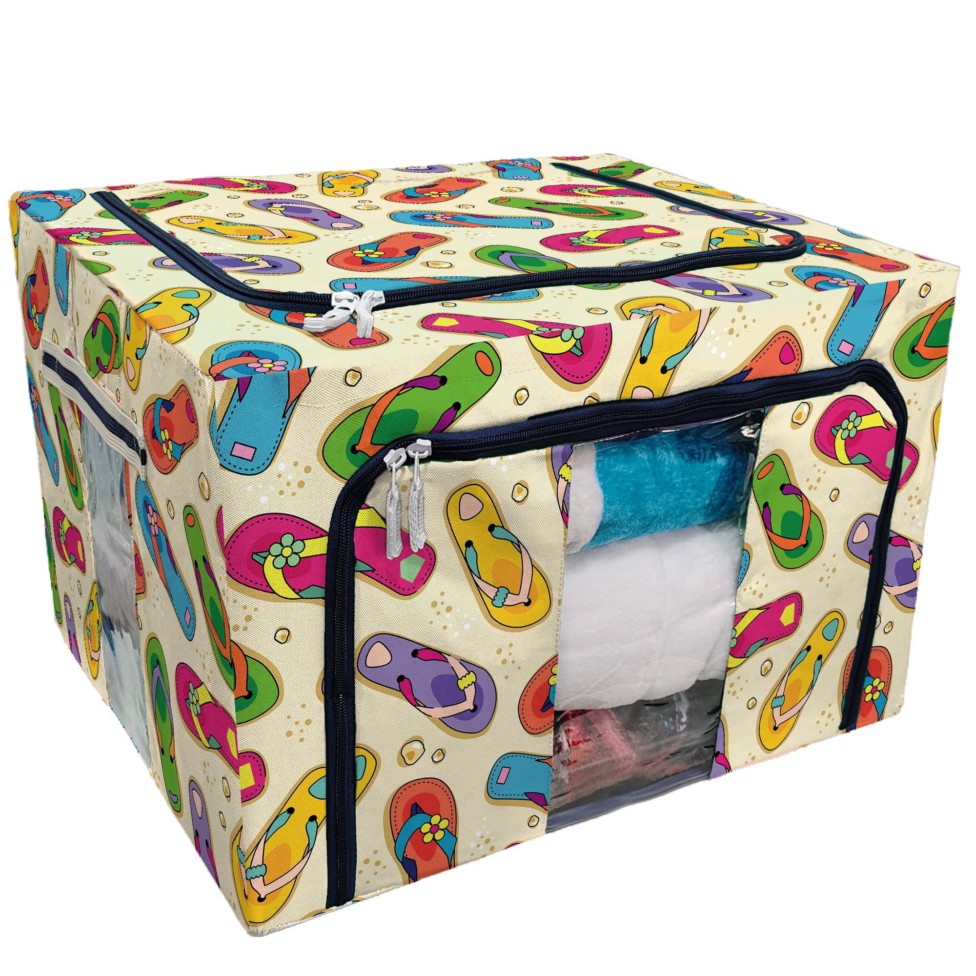 ECZJNT flip flops beach sand Storage Bag Clear Window Storage Bins ...