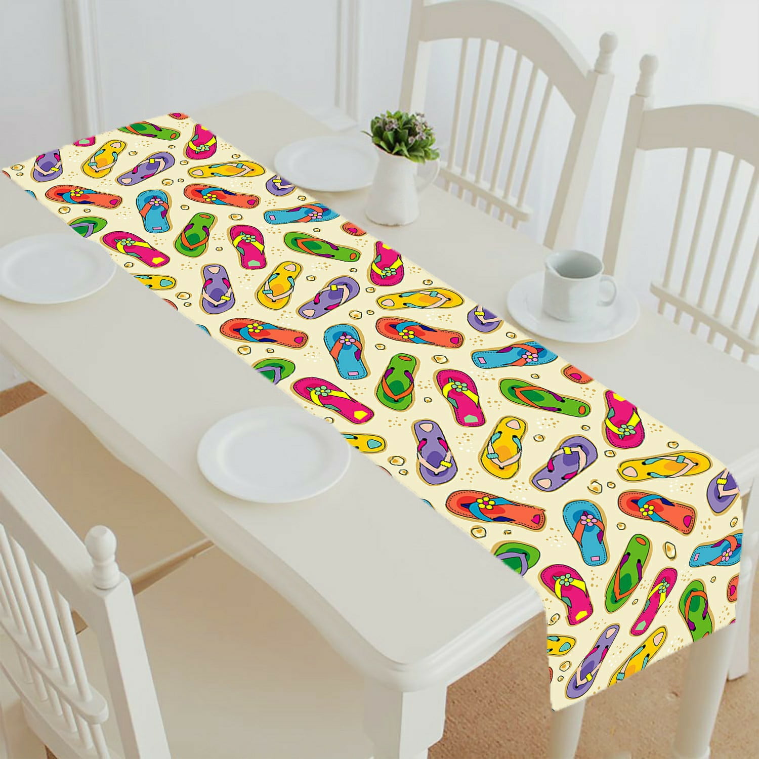 ECZJNT flip flops beach sand table runner table cloth tea table cloth ...