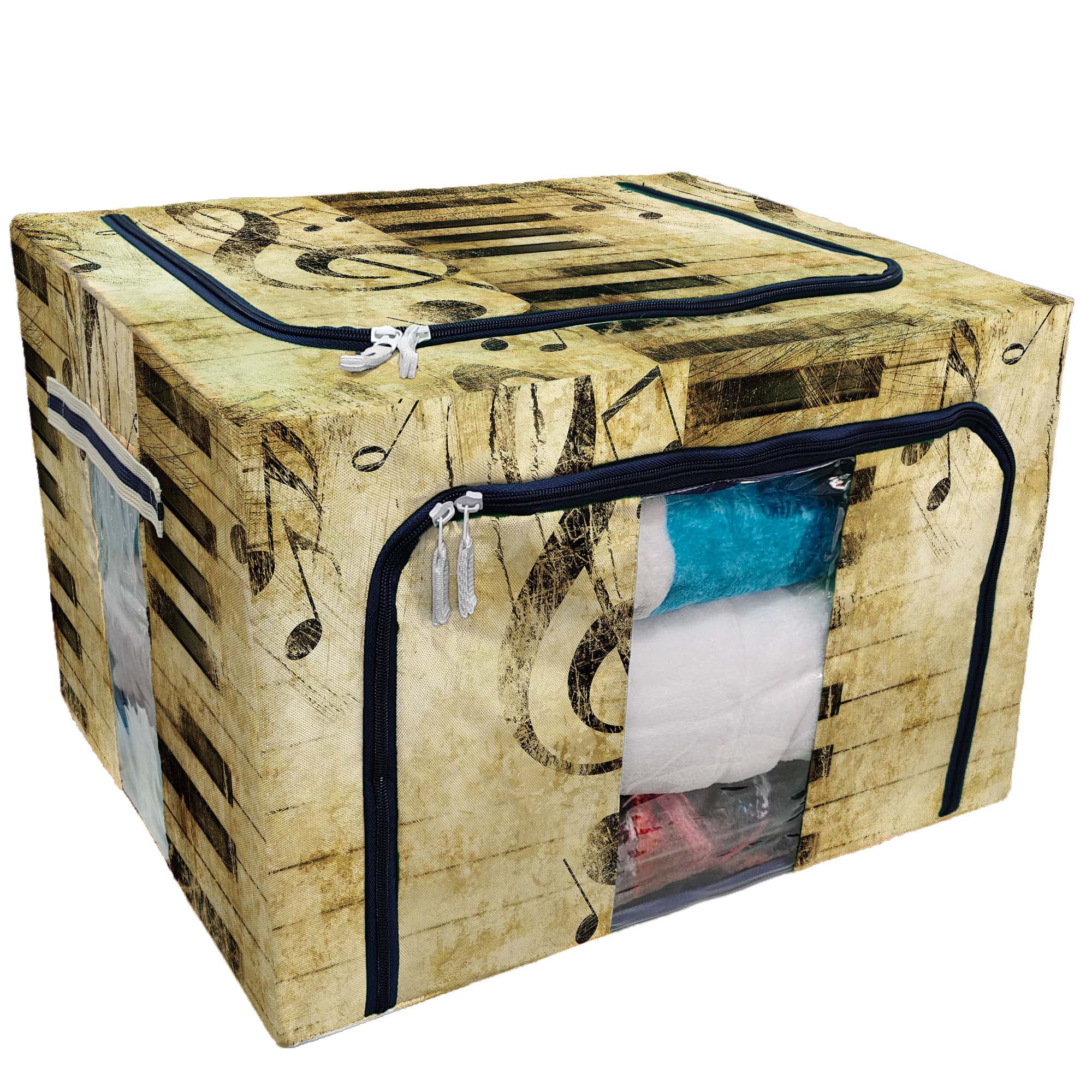 ECZJNT grunge musical Storage Bag Clear Window Storage Bins Boxes Large ...