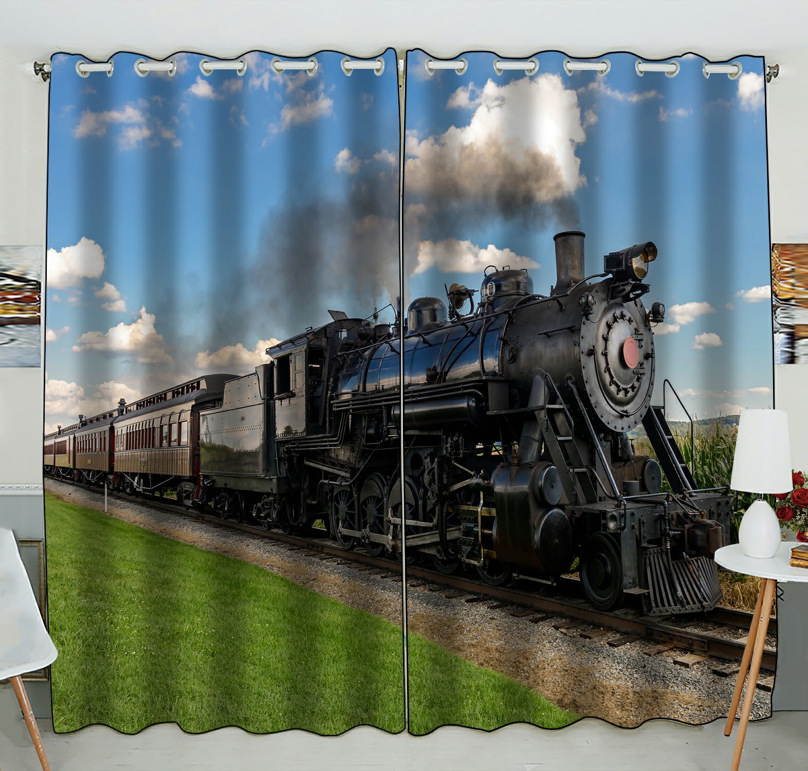 ECZJNT historic steam train passes through the fields Blackout Window ...