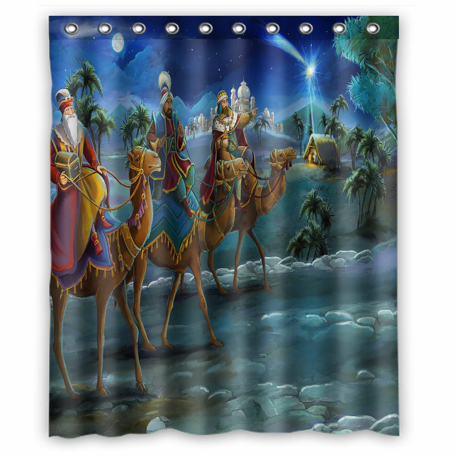 ECZJNT holy family three kings scene Shower Curtain Bathroom Waterproof ...