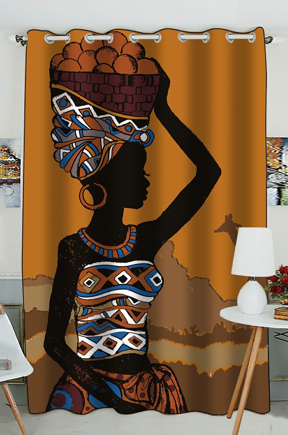 ECZJNT illustration Beautiful black African woman Blackout Window ...
