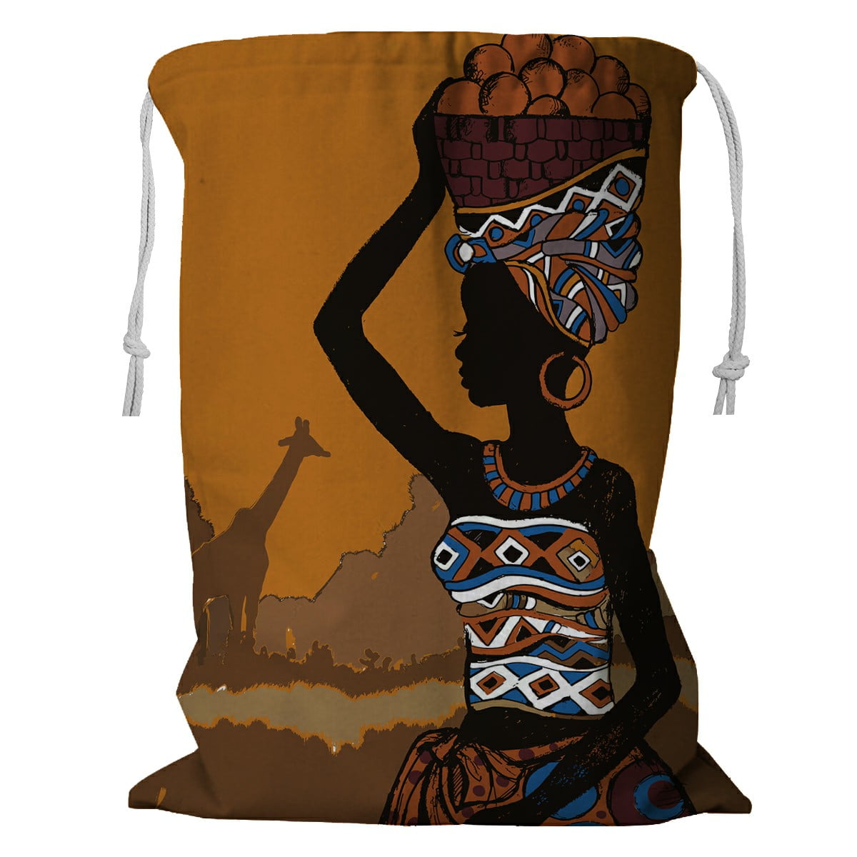 ECZJNT illustration Beautiful black African woman Storage Basket ...