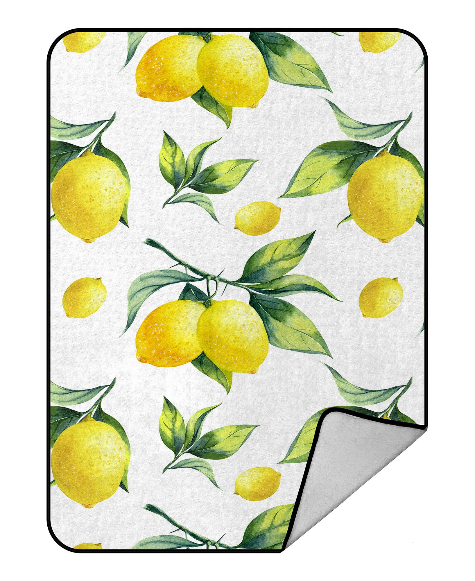 ECZJNT lemon white Throw Blanket Fleece Blankets Plush Blanket 58x80 ...