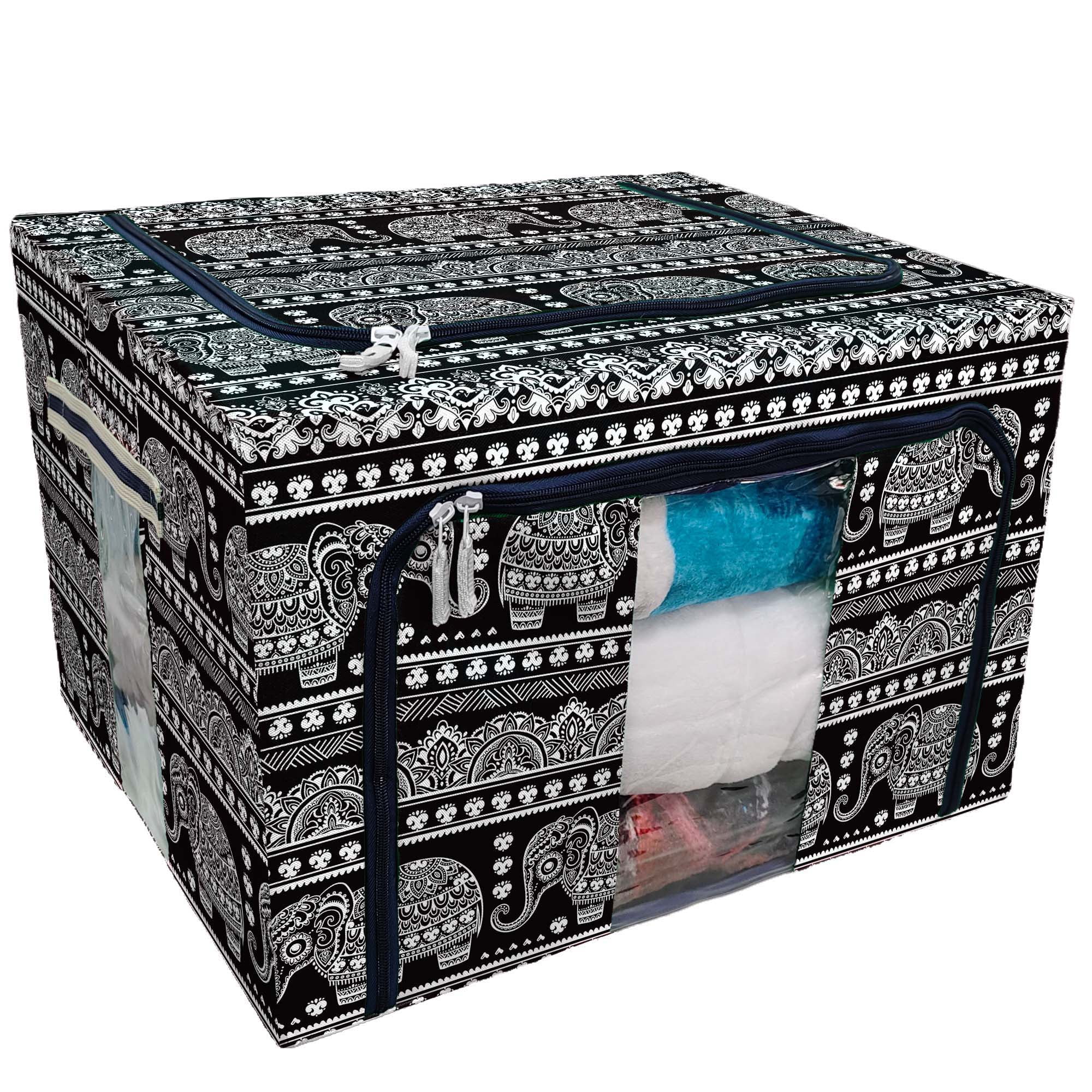 ECZJNT lotus ethnic elephant African tribal ornament Storage Bag Clear ...