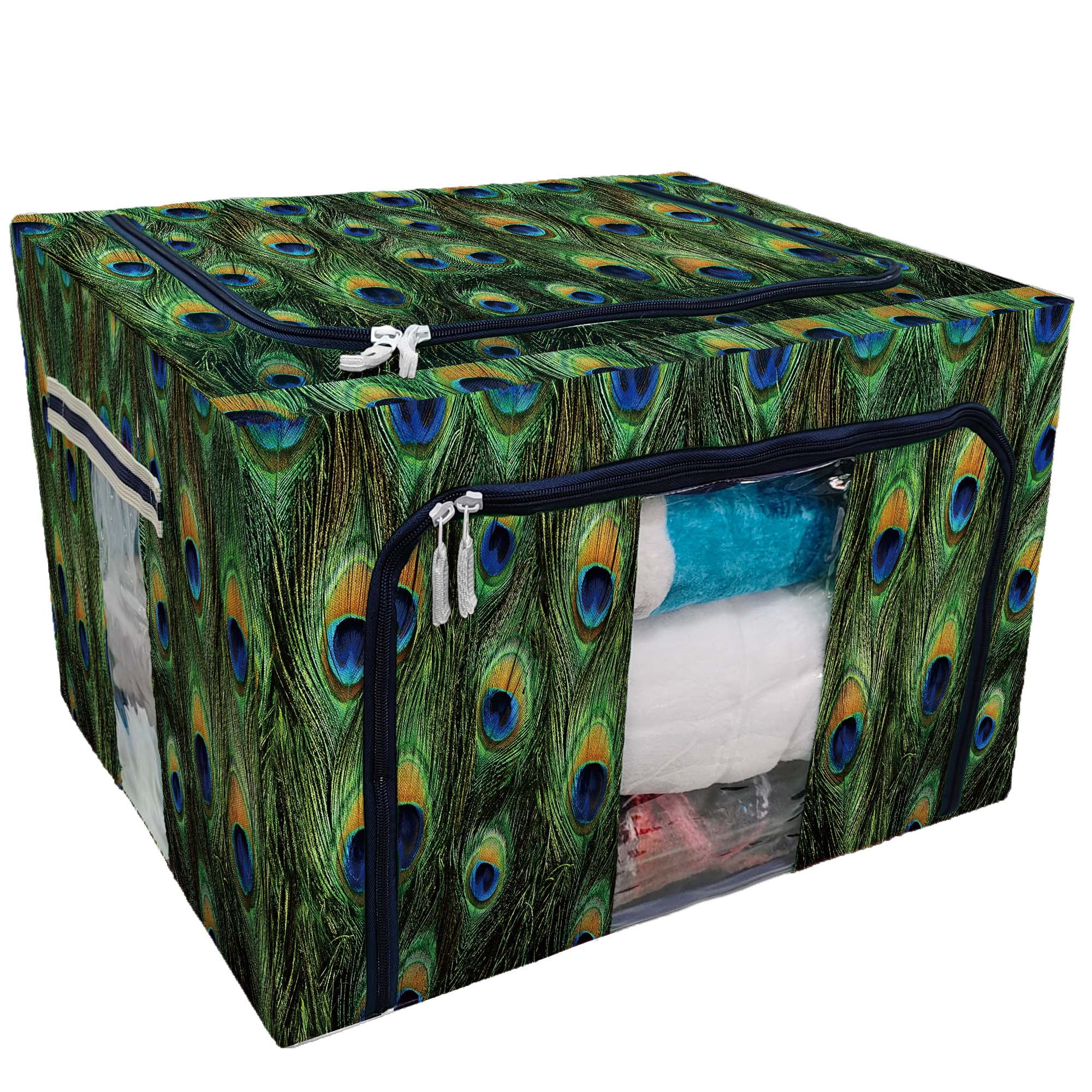 ECZJNT male peacock stunning tail feathers Storage Bag Clear Window ...