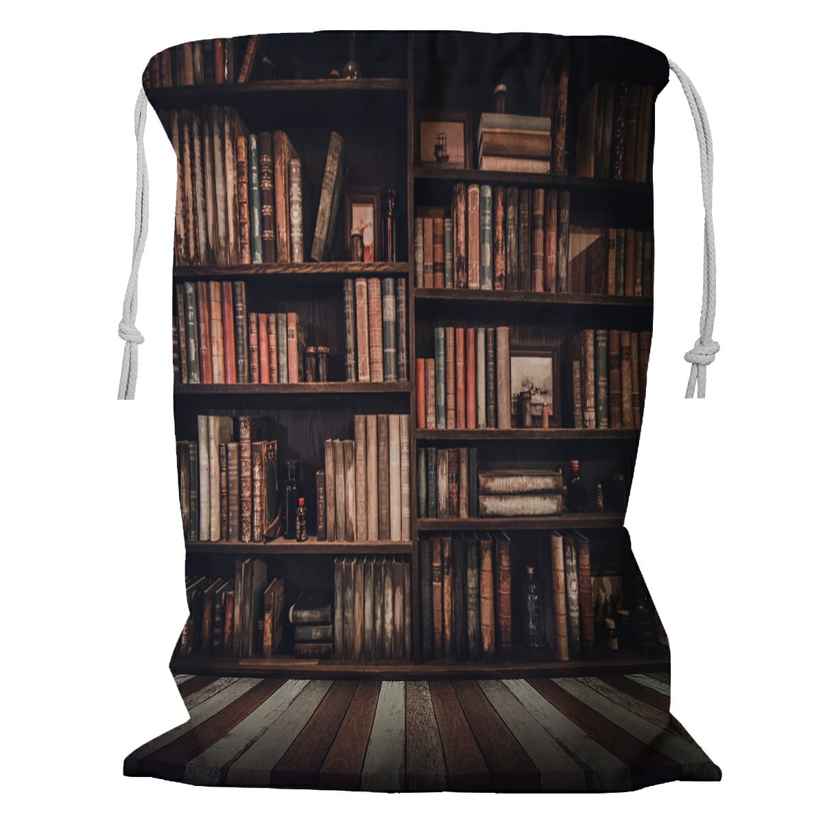 ECZJNT old books on bookshelf in library Storage Basket Laundry Bag ...