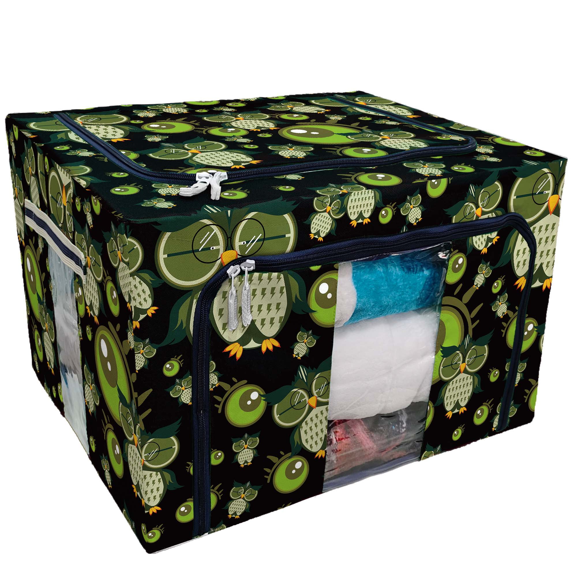 ECZJNT owl graphic cartoon character Storage Bag Clear Window Storage ...