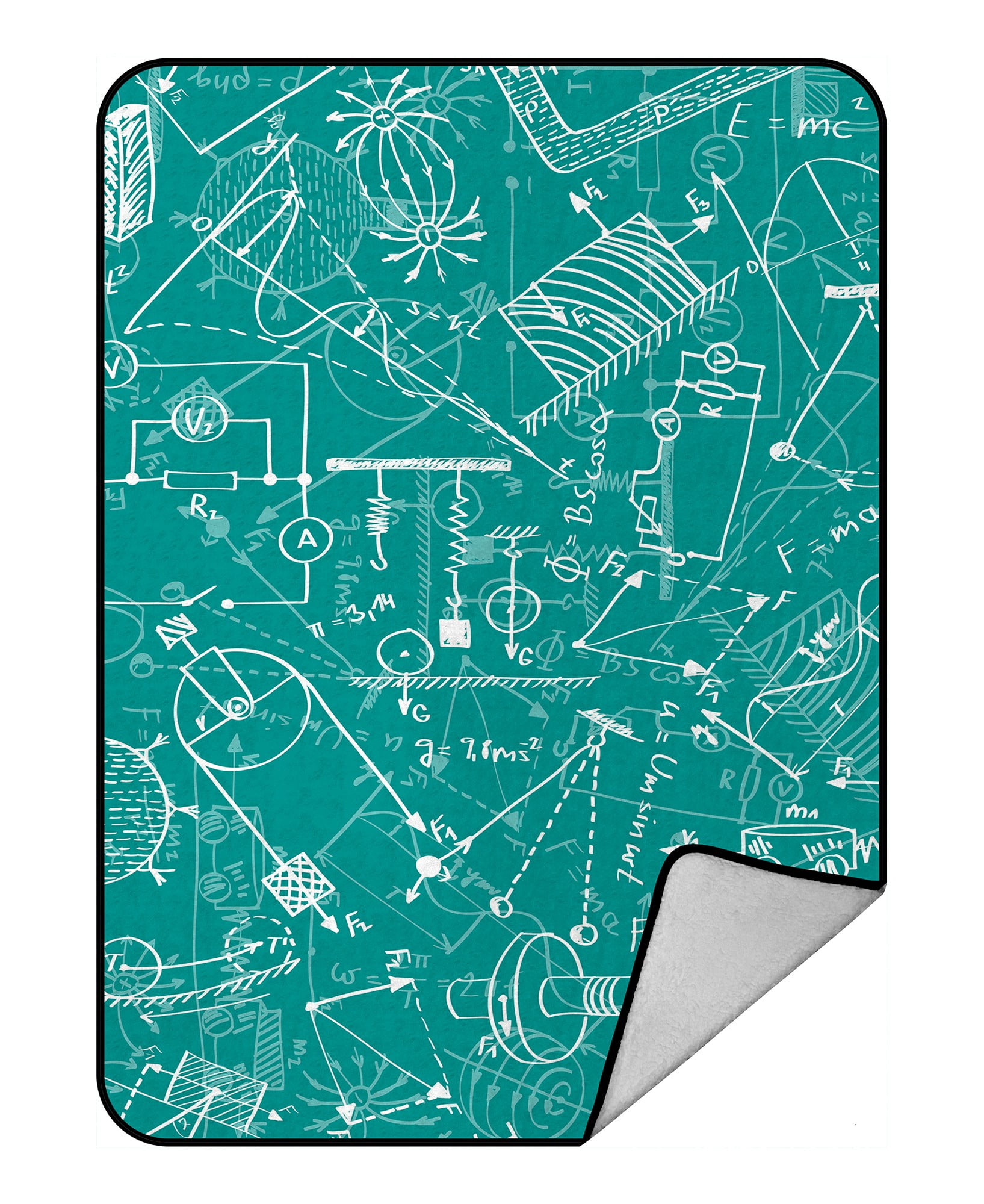 ECZJNT pattern physics drawings doodle style Throw Blanket Fleece ...