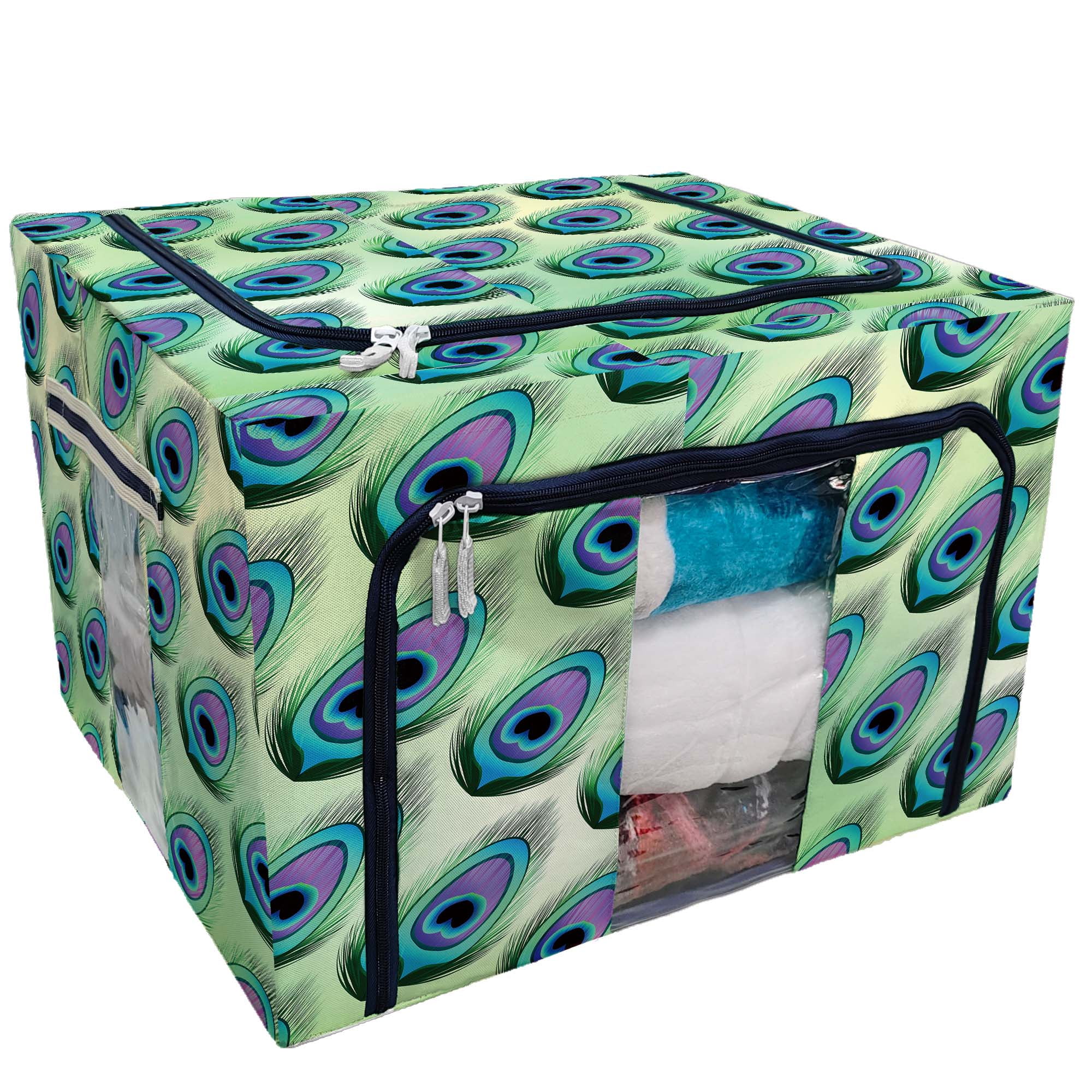 ECZJNT peacock feathers Storage Bag Clear Window Storage Bins Boxes ...