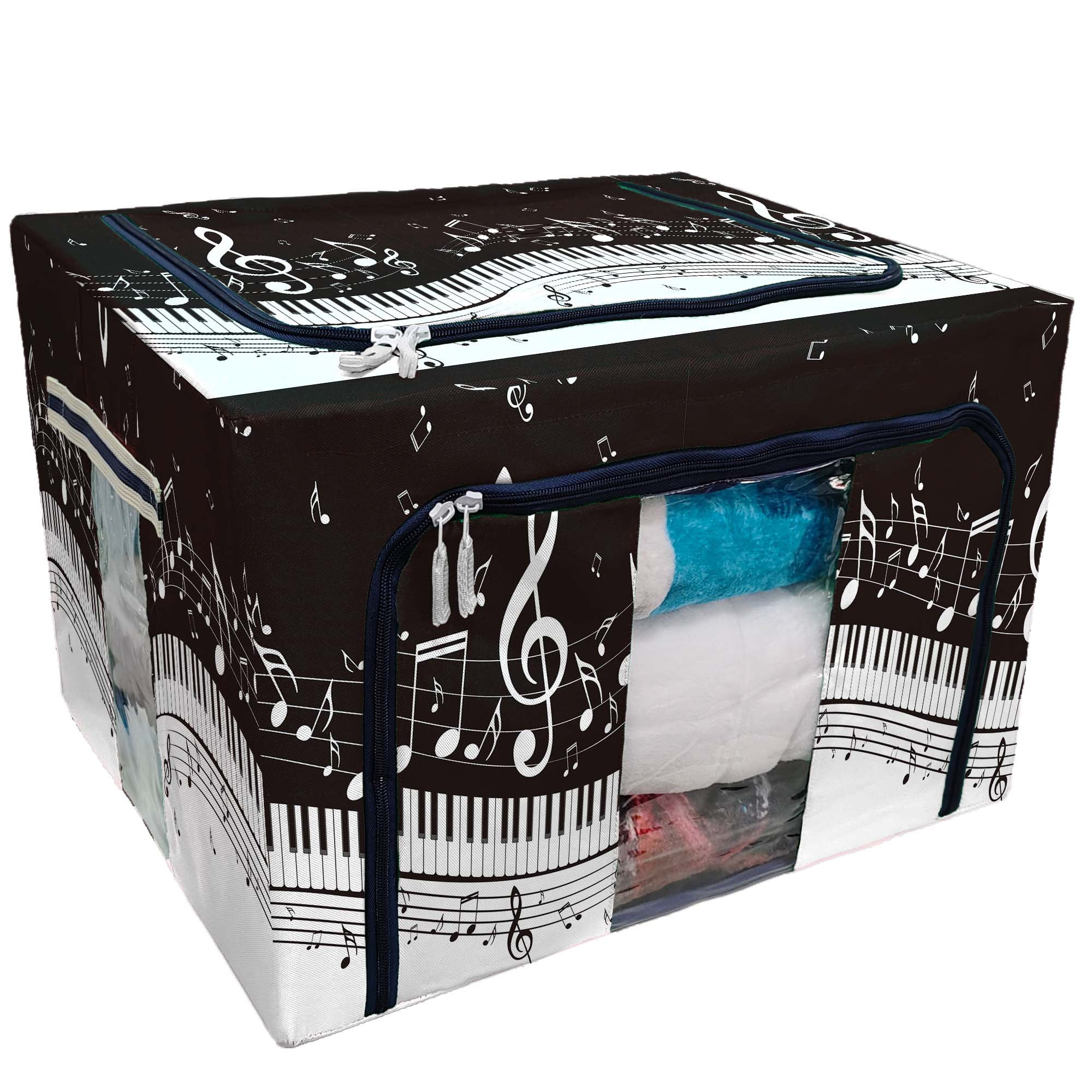 ECZJNT piano keys with musical notes Storage Bag Clear Window Storage ...