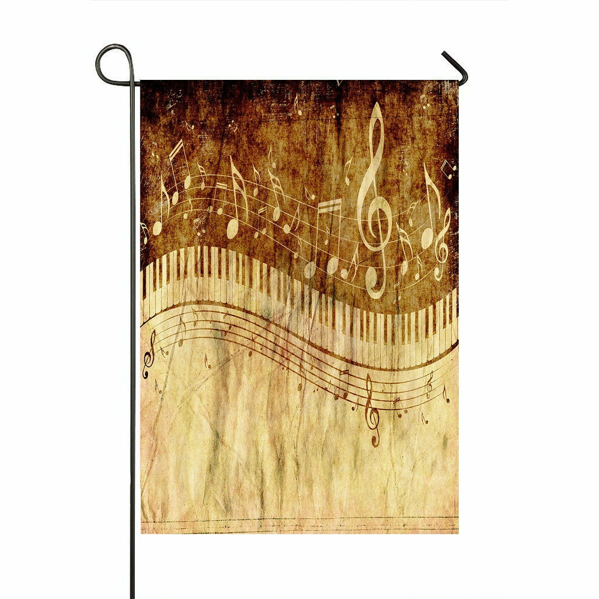 ECZJNT piano keys musical notes grunge Outdoor Flag Home Party Garden ...