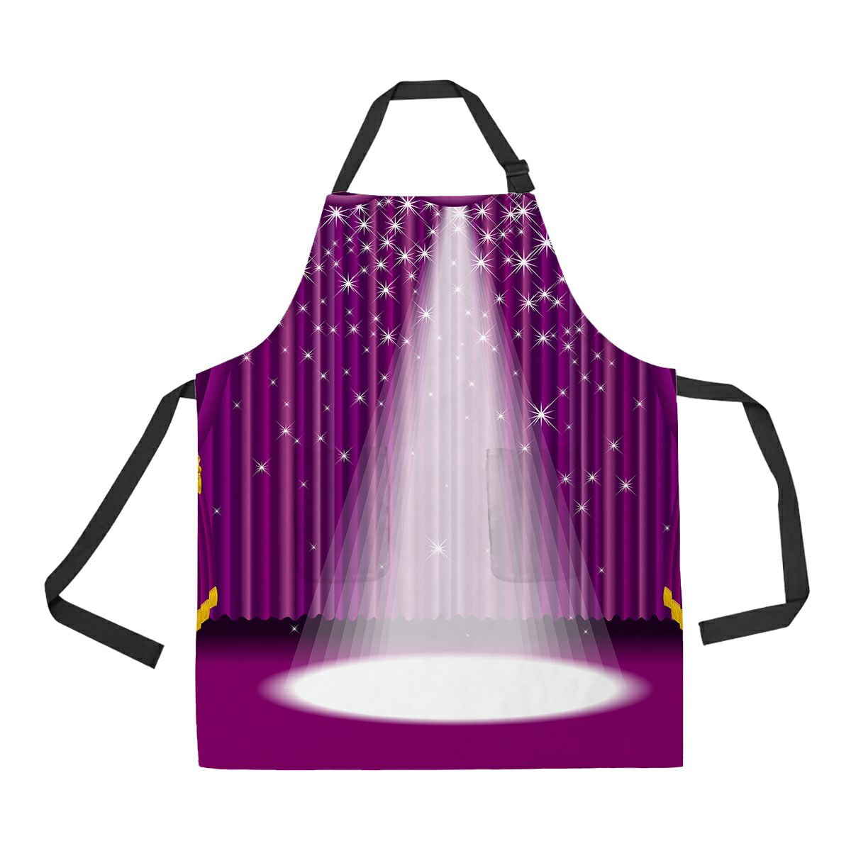 ECZJNT purple stage with falling stars Adjustable Bib Kitchen Apron ...