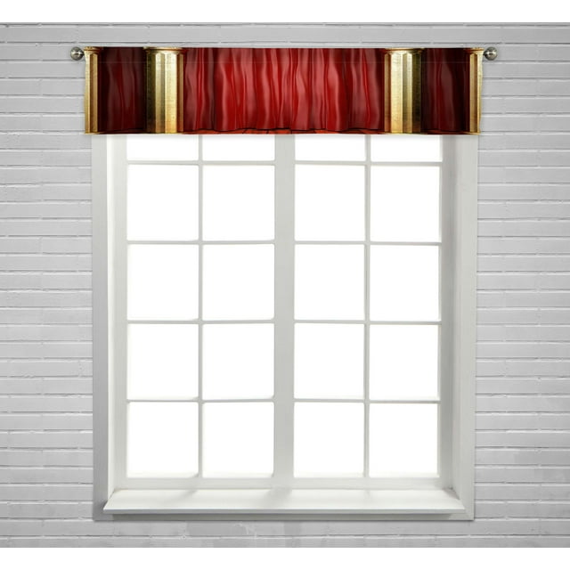ECZJNT red fabric curtain on golden stage Window Curtain Valance Rod ...