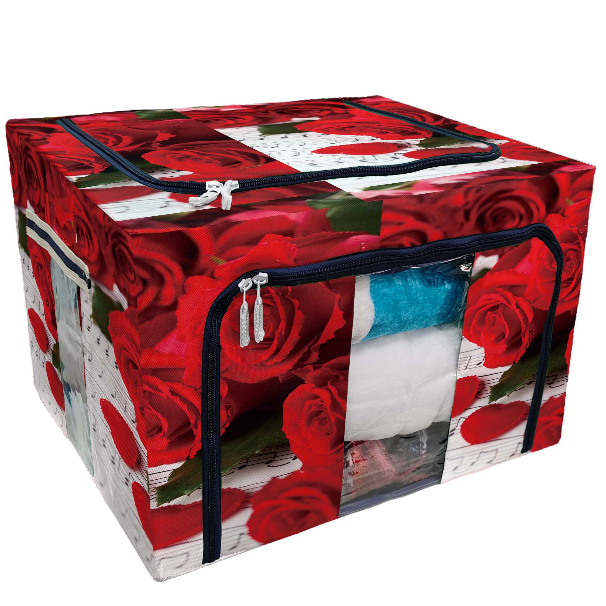 ECZJNT roses with musical notes for Valentine's day Storage Bag Clear ...