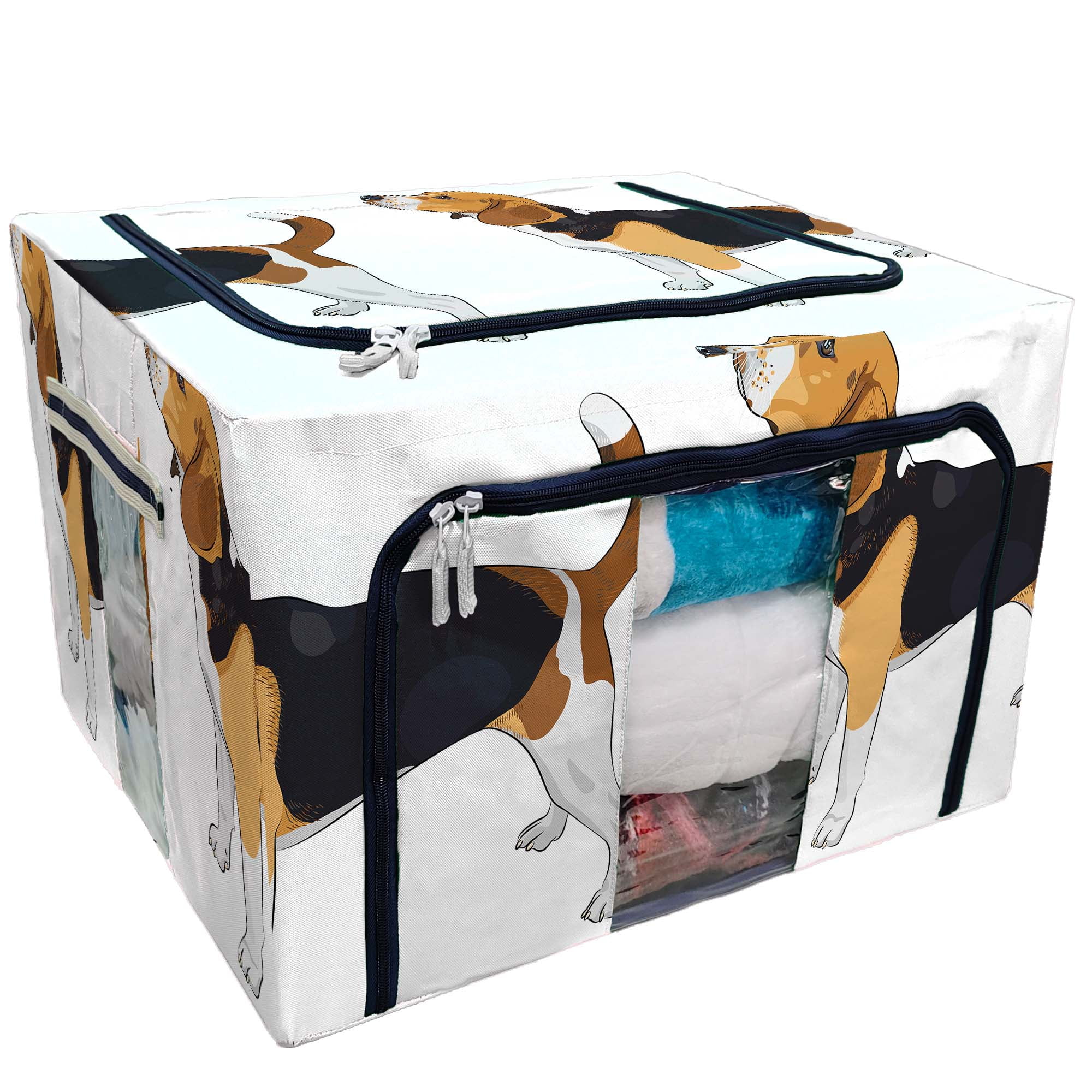 ECZJNT sketch dog Beagle breed Storage Bag Clear Window Storage Bins ...
