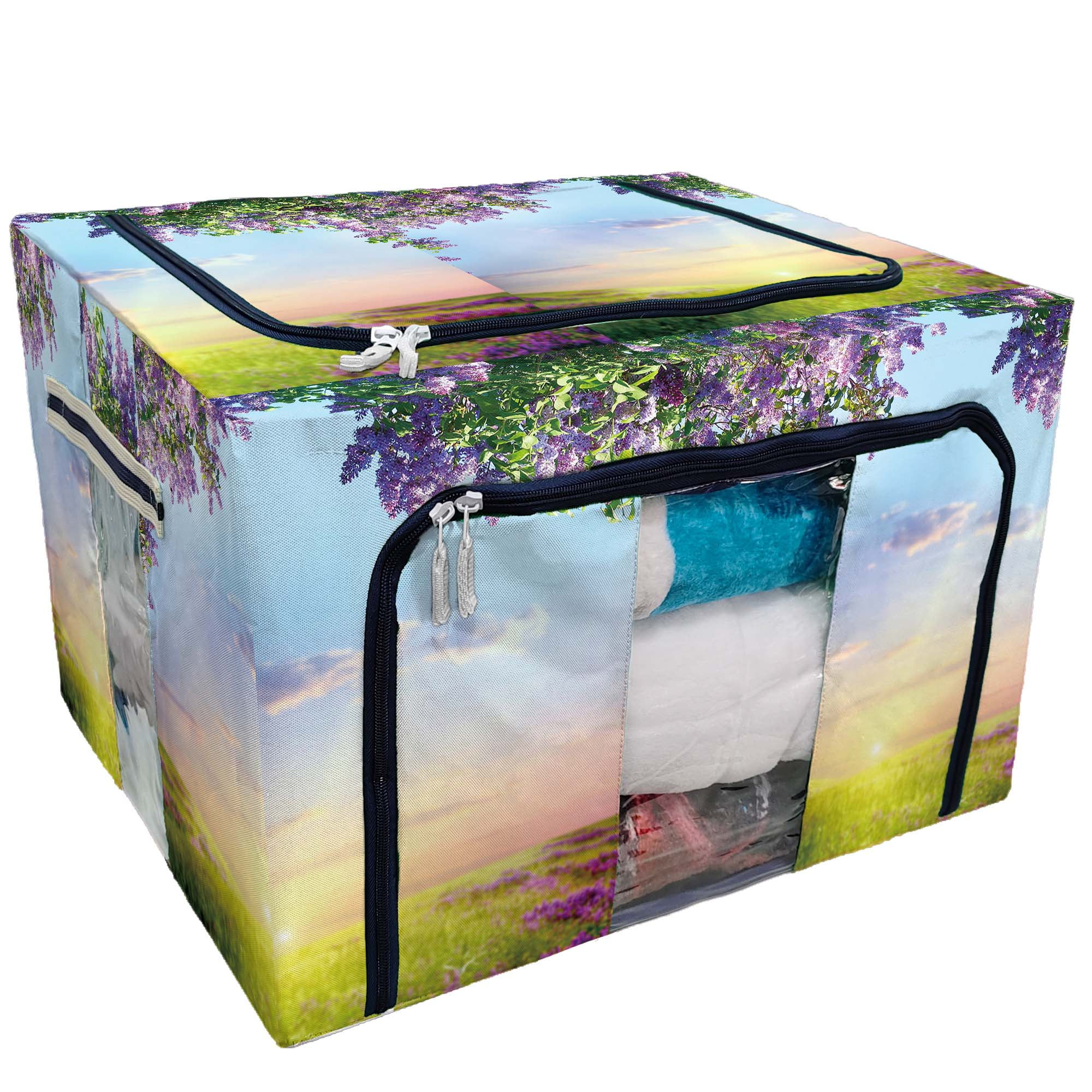 ECZJNT spring landscape Storage Bag Clear Window Storage Bins Boxes ...