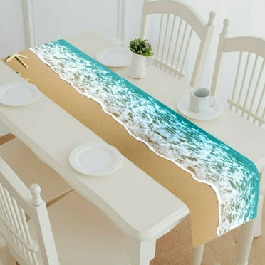 MYPOP Beach and Sea Table Runner Home Decor 14x72 Inch, Coastal Ocean ...