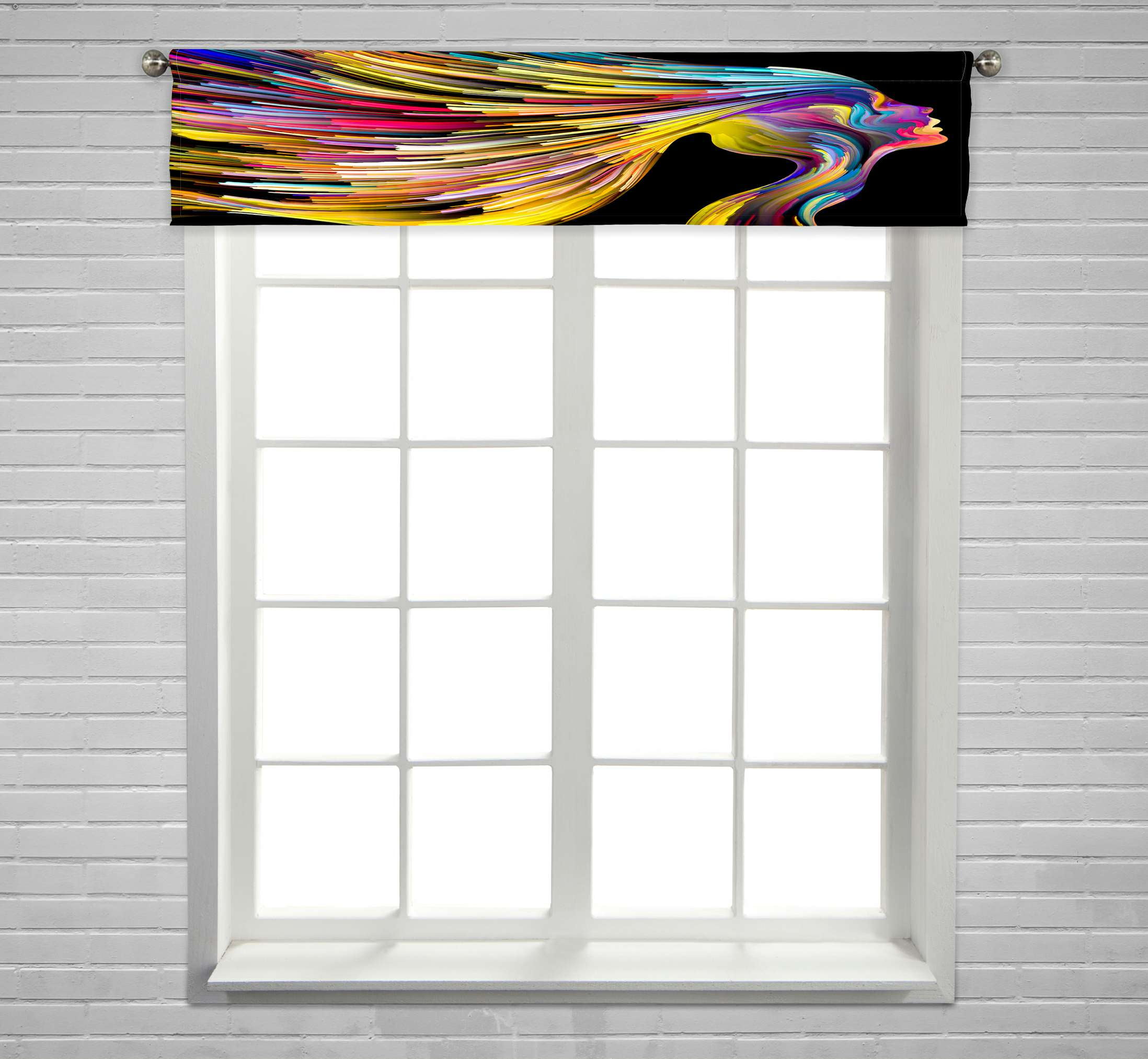 ECZJNT streaks color subject art Window Curtain Valance Rod Pocket Size ...