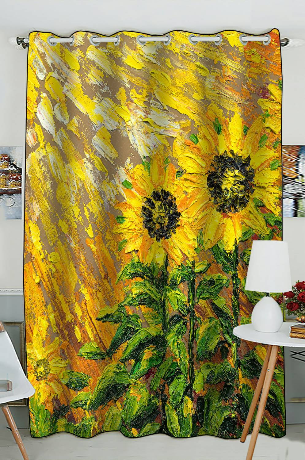 ECZJNT sunshine sunflowers Blackout Window Curtain Drapery Panels 52x84 ...