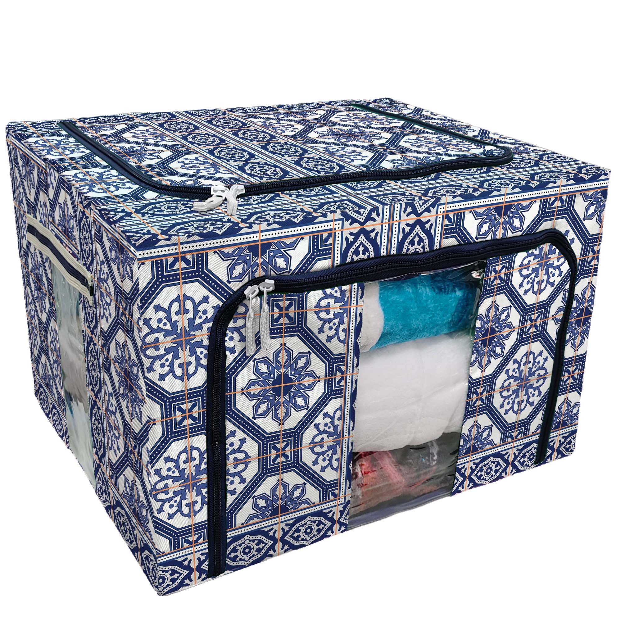 ECZJNT tiles border Moroccan Portuguese Azulejo Storage Bag Clear ...